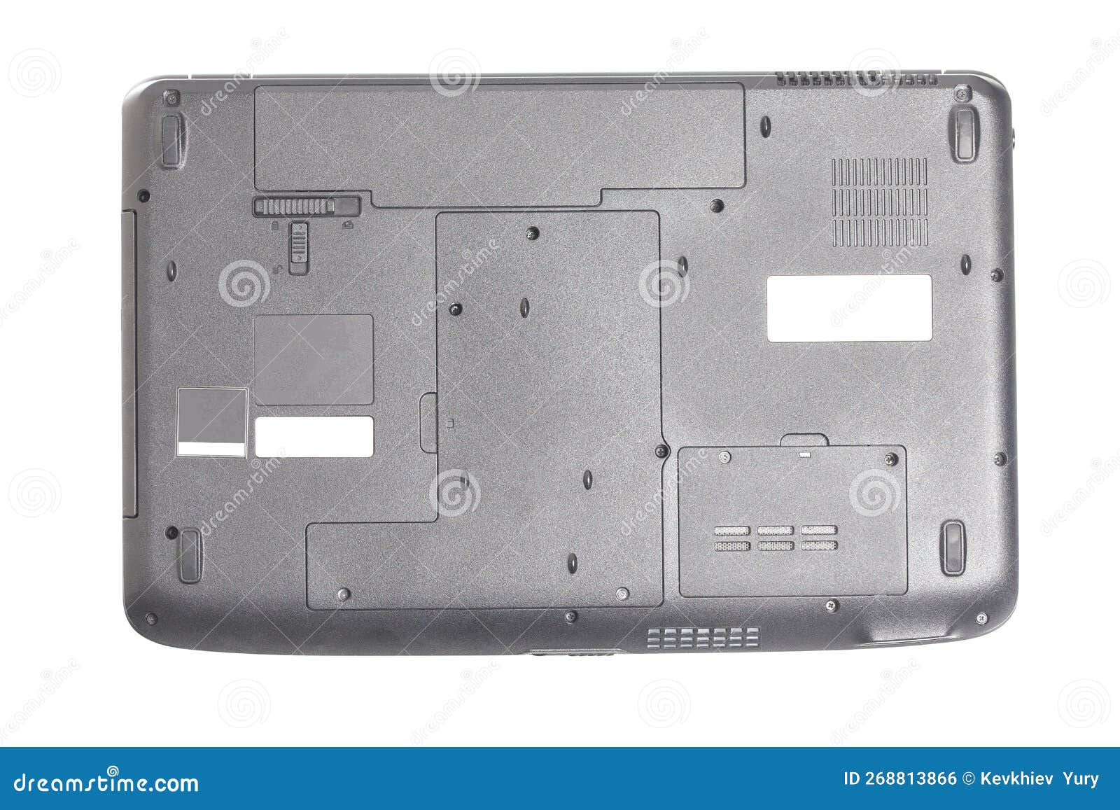 Laptop Back Side. Isolated on White Background Stock Photo - Image of ...