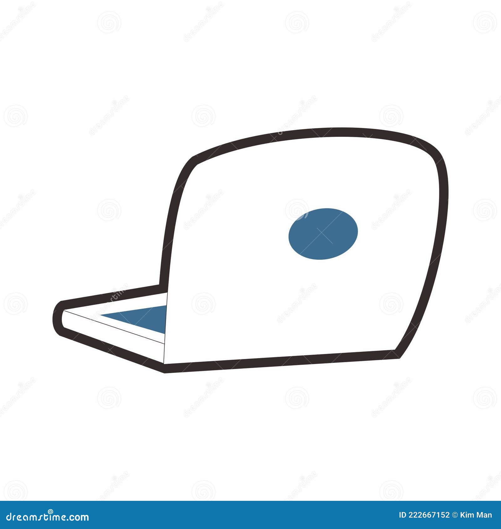 Laptop Backside Mockup Isolated On White Background Cartoon Vector ...