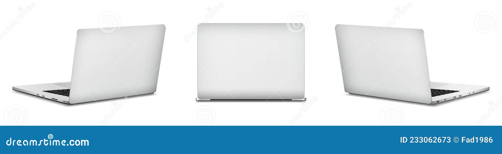 Laptop Backside Mockup Isolated on White Background Stock Vector ...