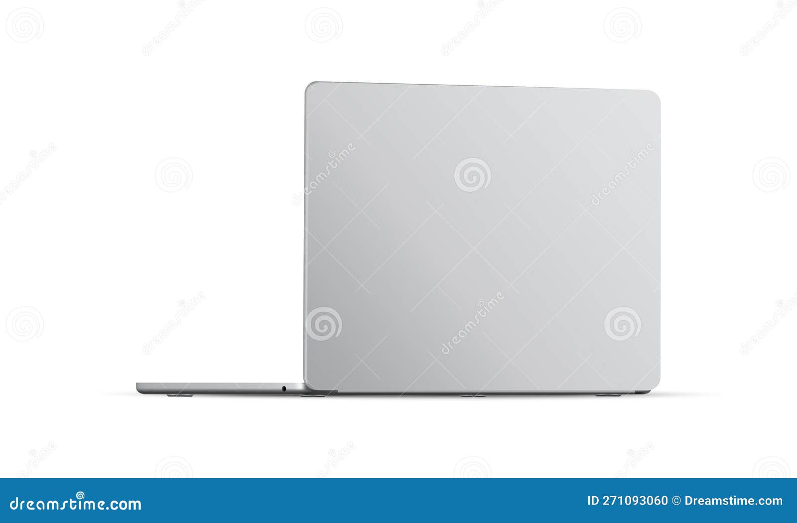Laptop Backside Mockup Isolated On White Background Cartoon Vector ...