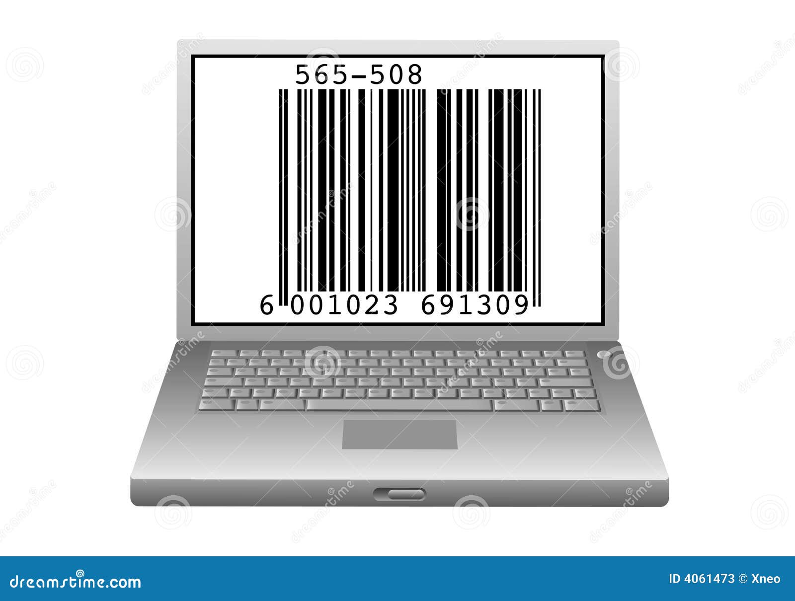 Laptop Barcode stock illustration. Illustration of code - 4061473