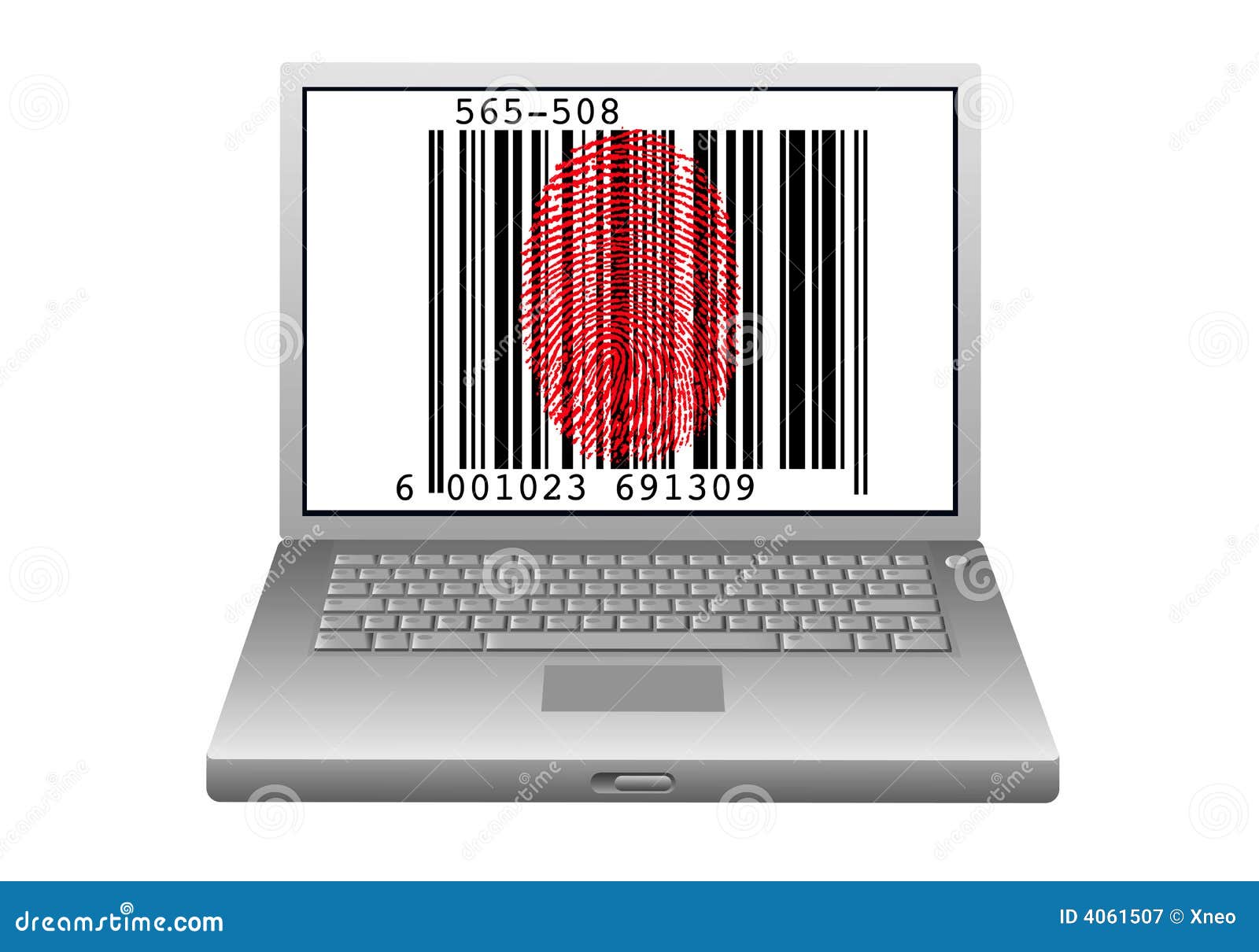 Laptop Barcode stock illustration. Illustration of inventory - 4061507