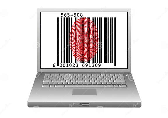 Laptop Barcode stock illustration. Illustration of inventory - 4061507