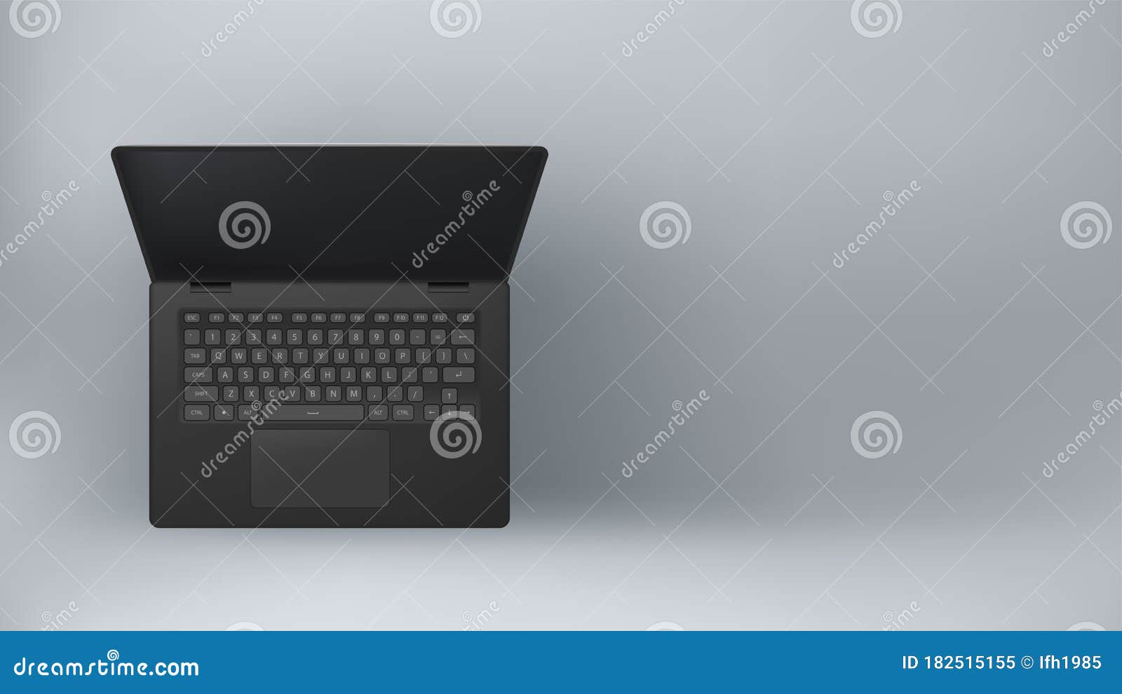 Laptop black color on grey stock vector. Illustration of portable ...