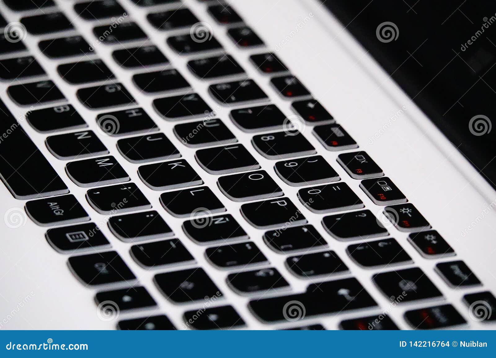 Laptop with Black Keyboard on White Background Stock Photo - Image of ...