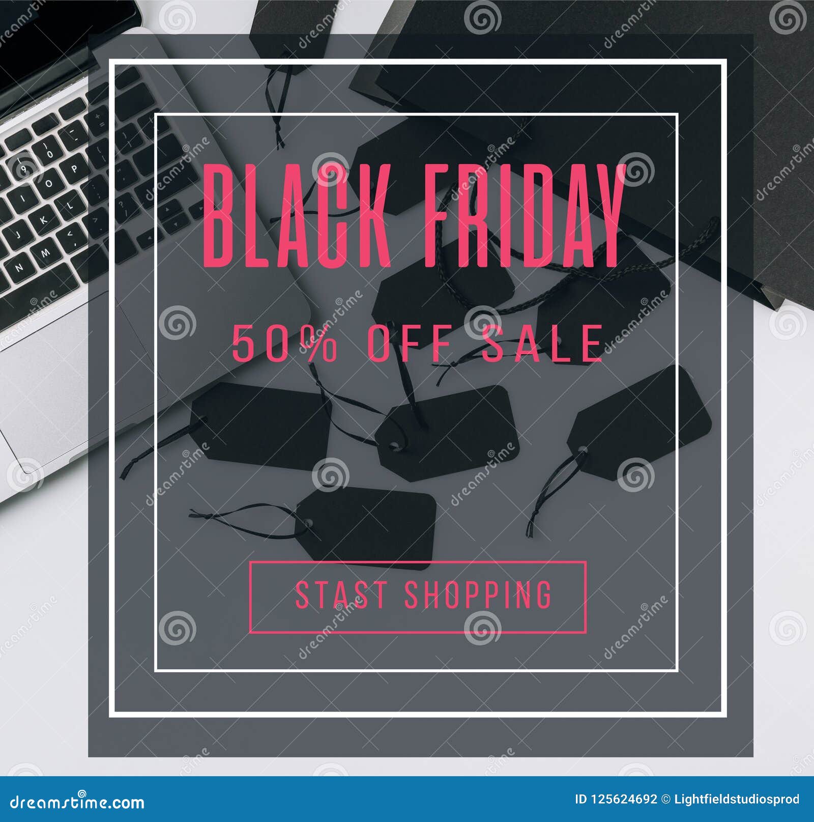 Laptop and Black Price Tags Stock Illustration - Illustration of ...