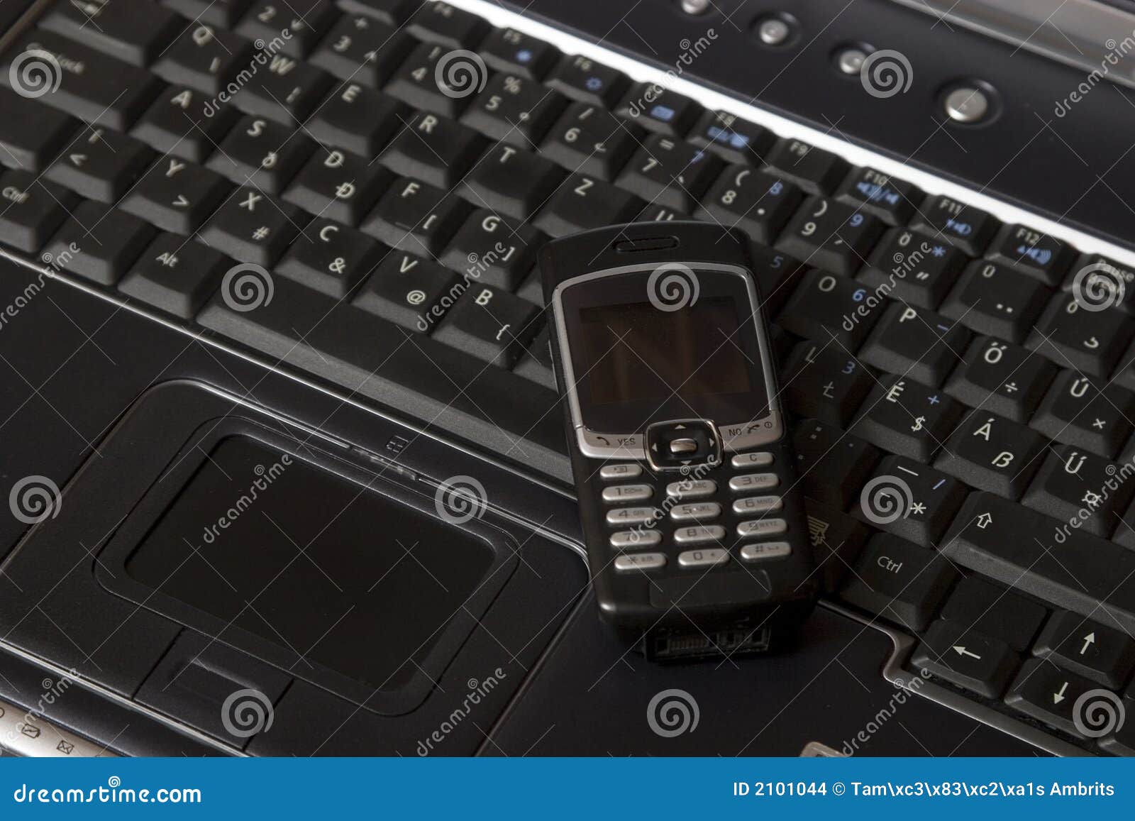Laptop and Black Smart Phone Stock Photo - Image of design, mobility ...