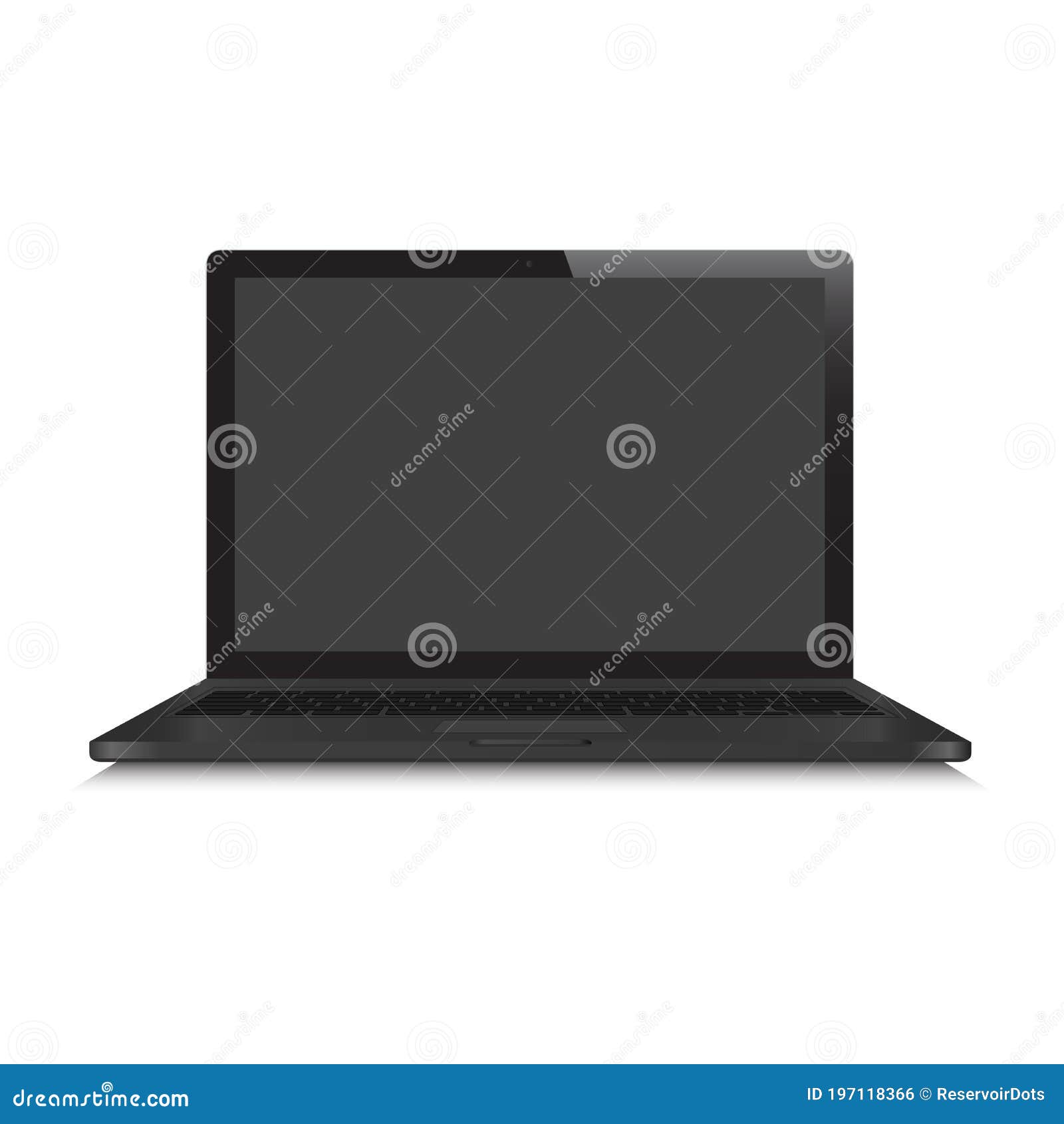 Laptop Black Vector stock vector. Illustration of device - 197118366