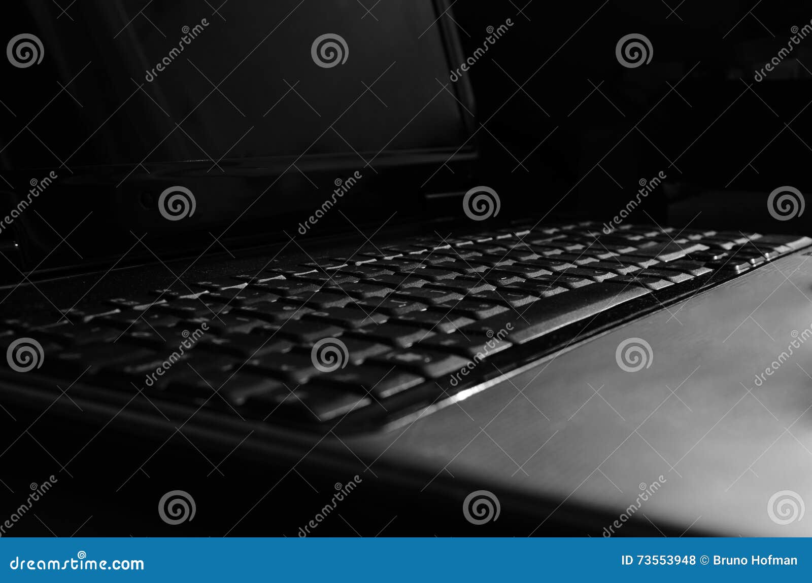 Laptop in black and white stock photo. Image of caps - 73553948