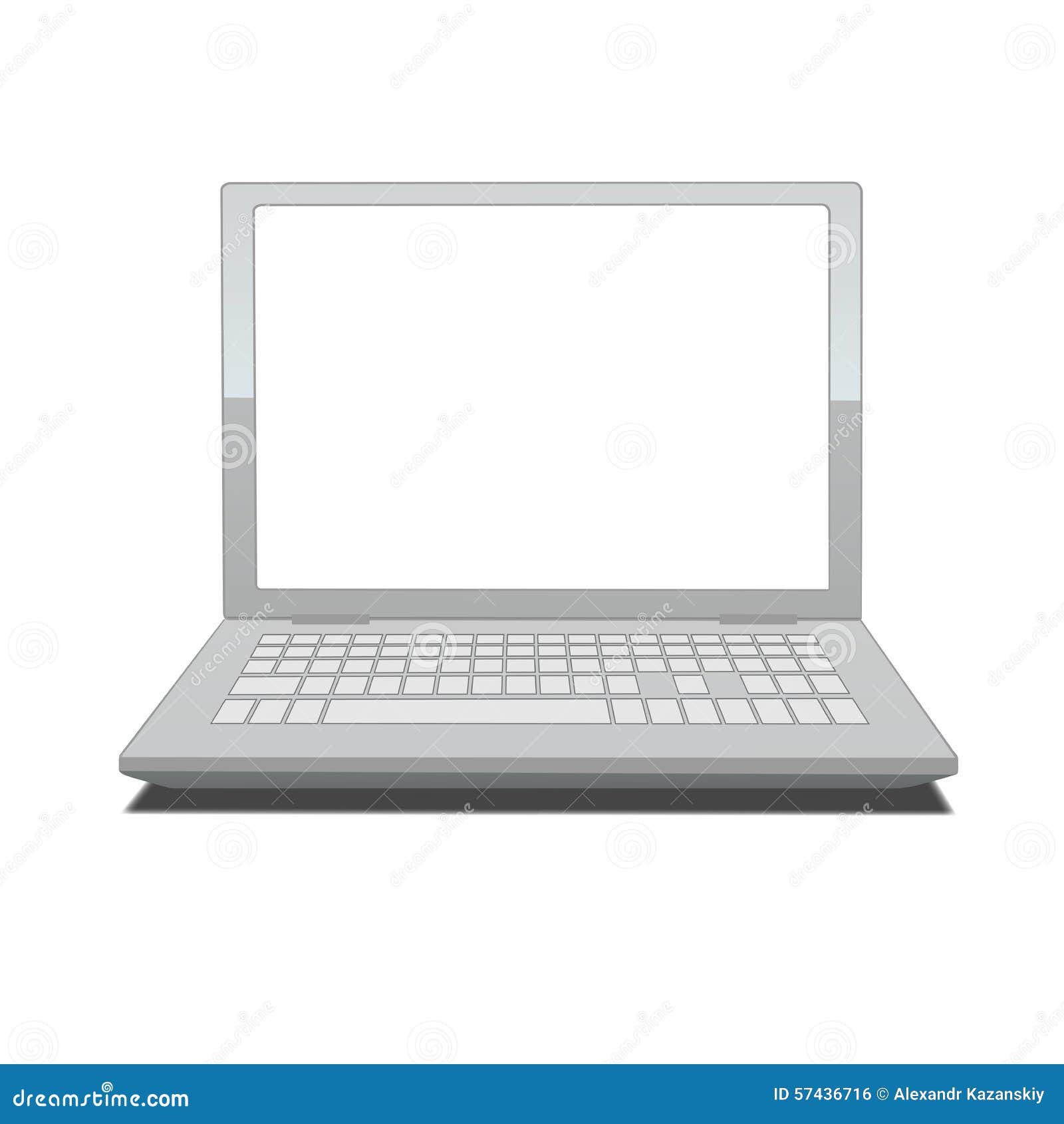 Laptop with blank screen stock vector. Illustration of design - 57436716
