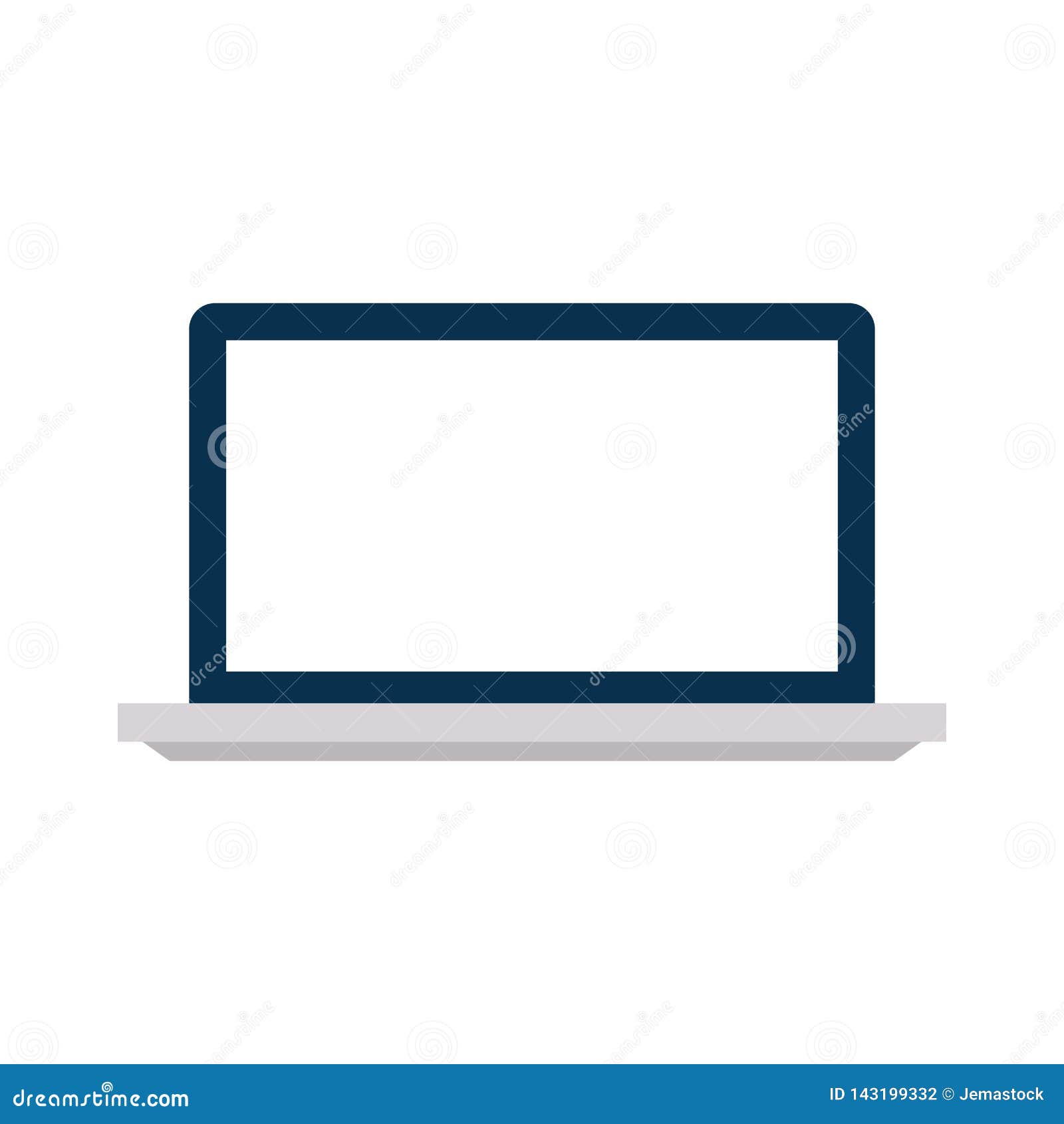 Laptop blank screen stock vector. Illustration of computer - 143199332