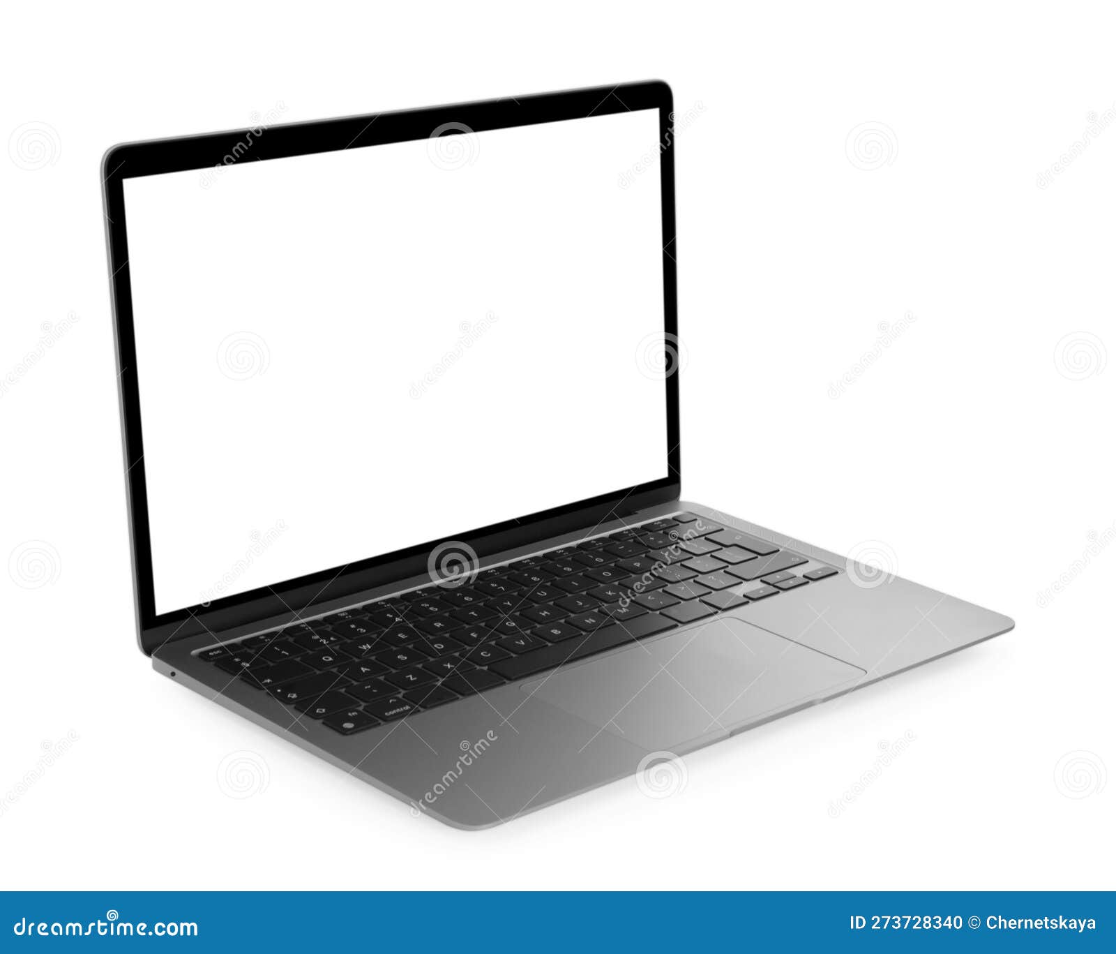 Laptop with Blank Screen Isolated on White Stock Photo - Image of ...