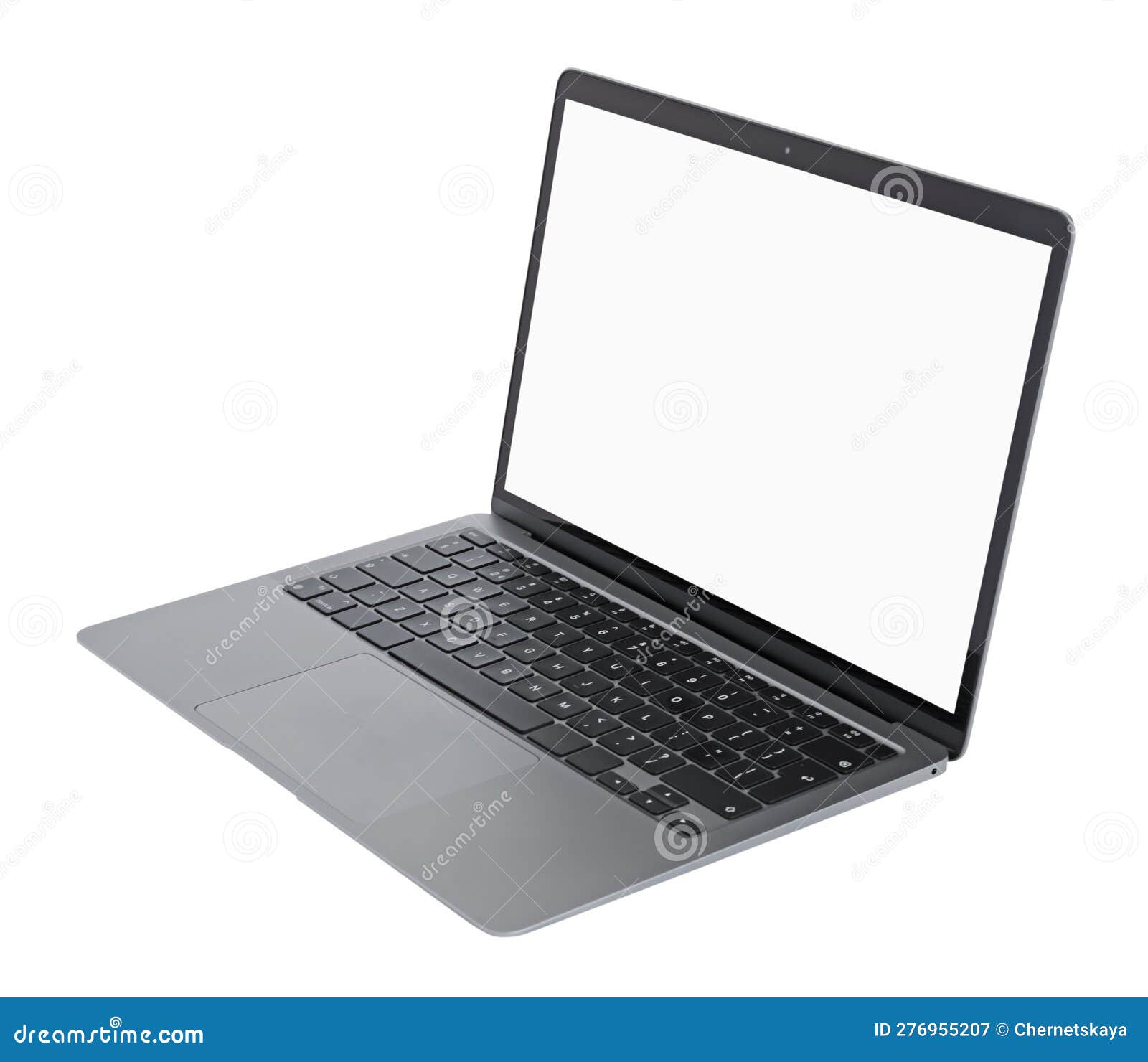 Laptop with Blank Screen Isolated on White Stock Image - Image of ...