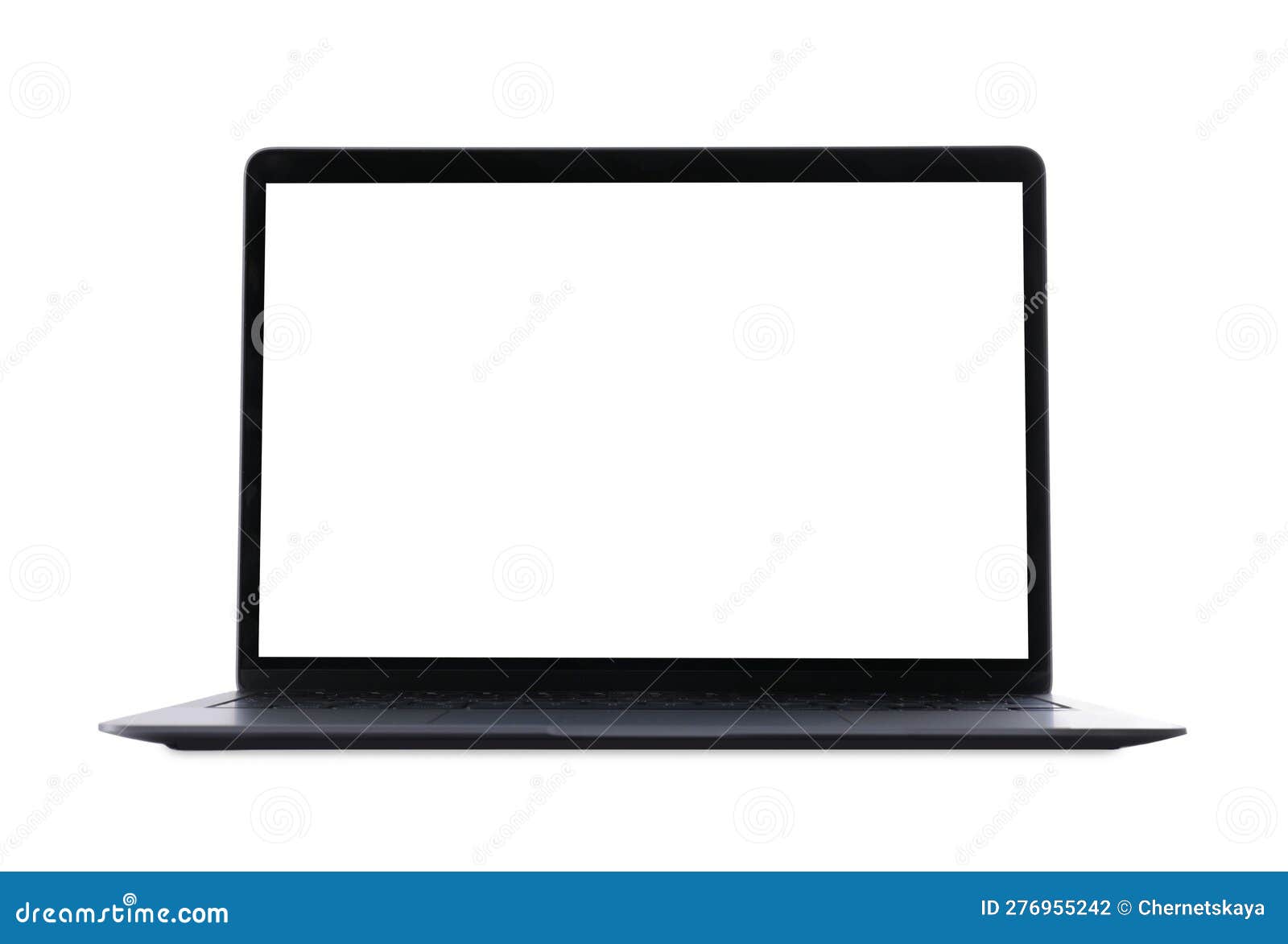 Laptop with Blank Screen Isolated on White Stock Photo - Image of ...