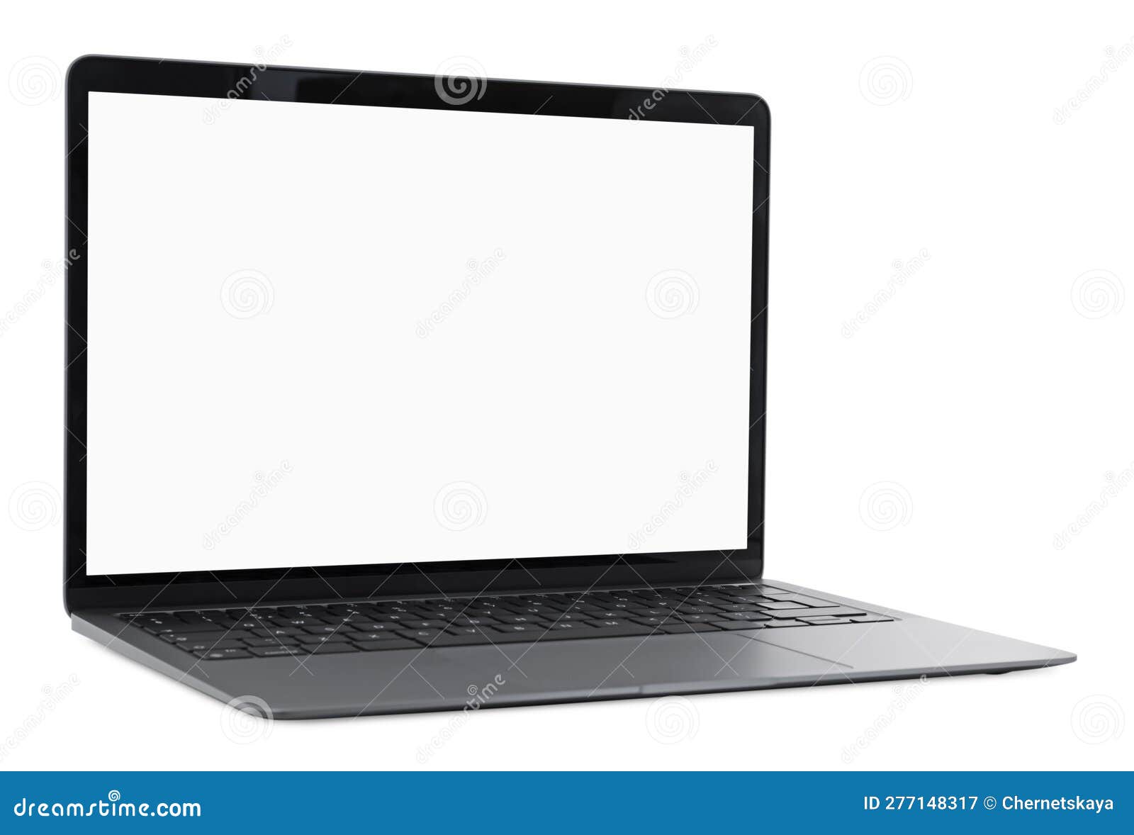 Laptop with Blank Screen Isolated on White Stock Image - Image of ...