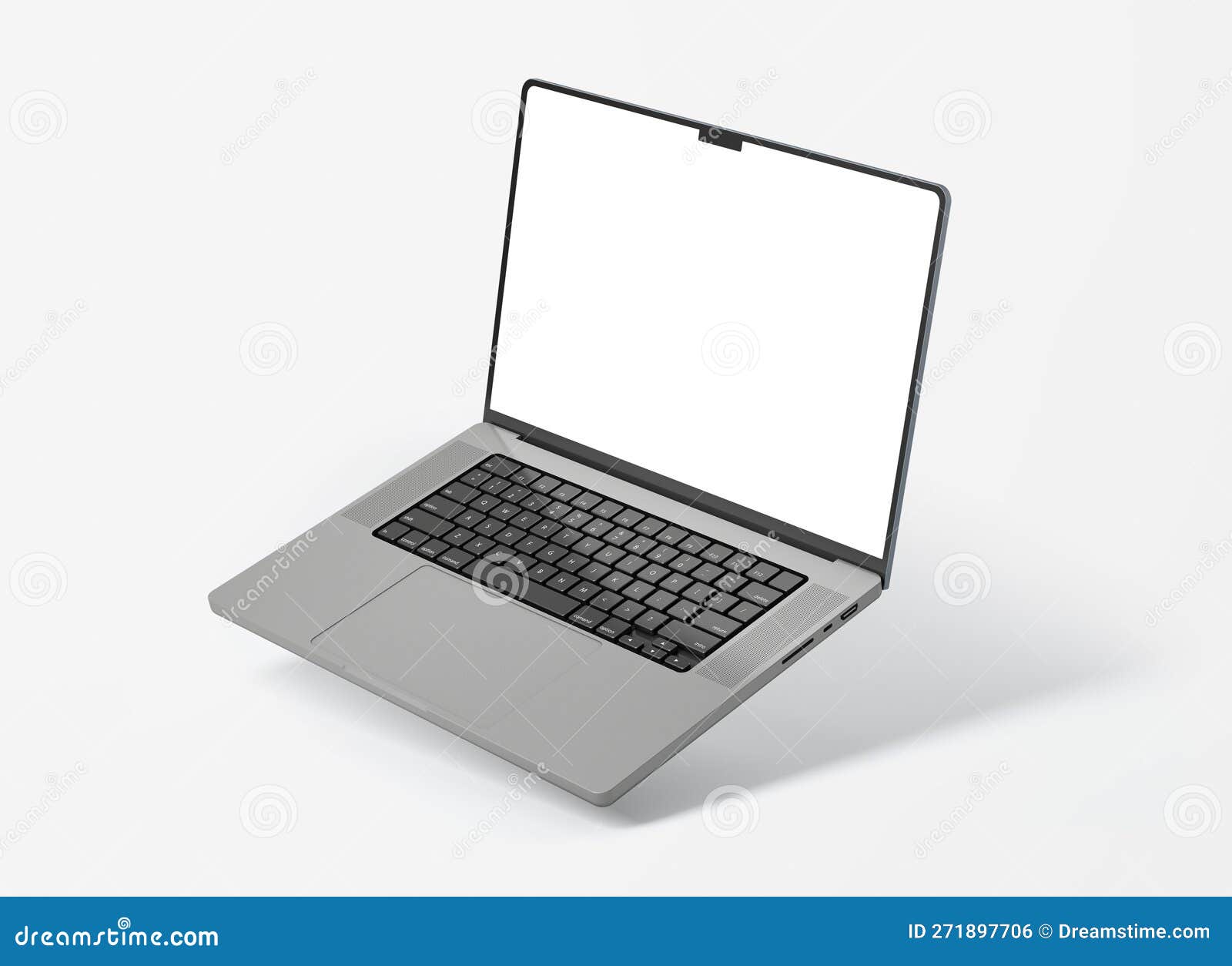 Laptop with Blank Screen Isolated Stock Photo - Image of background ...