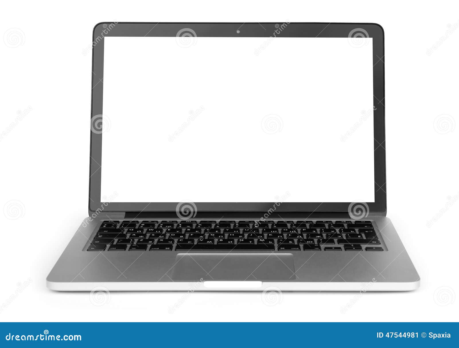 Laptop with blank screen stock image. Image of silver - 47544981