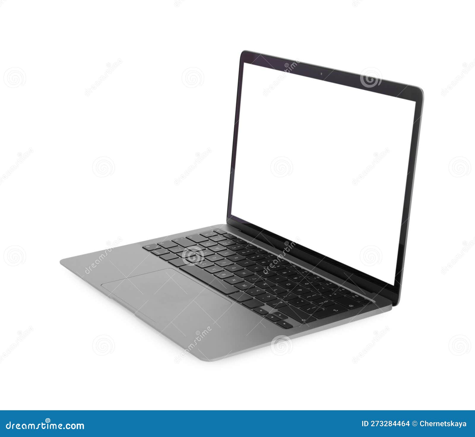Laptop with Blank Screen Isolated on White Stock Photo - Image of ...