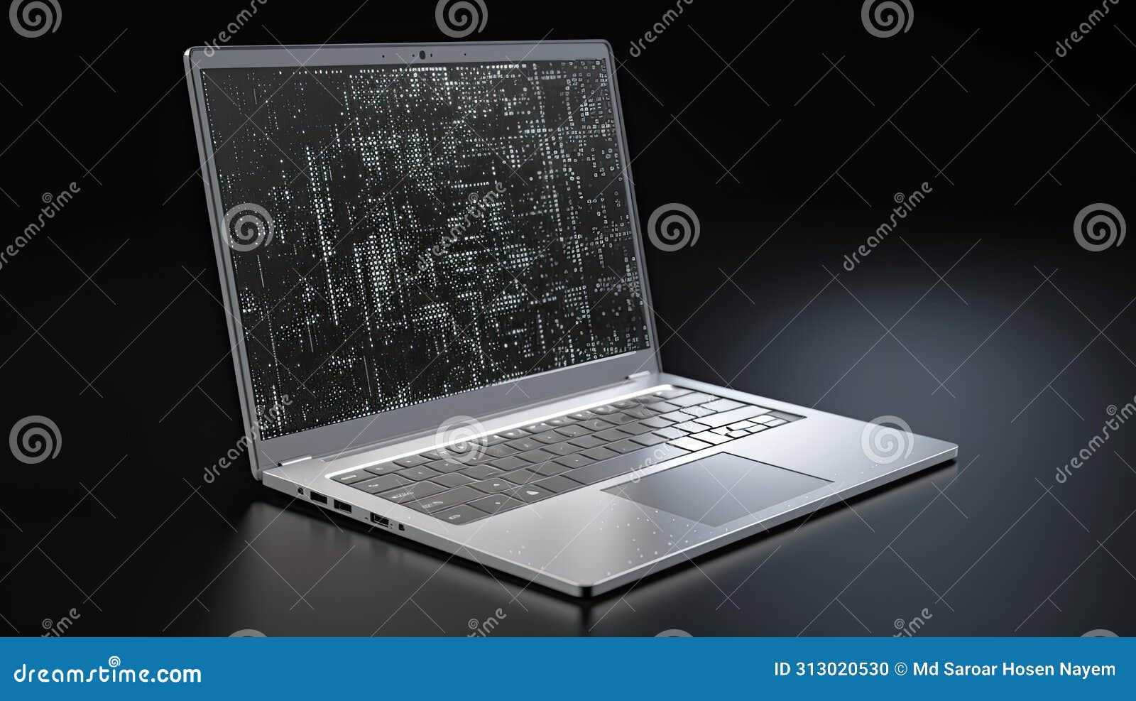 Laptop Blank Screen Mockup with Realistic Textures and Lighting, 3D ...