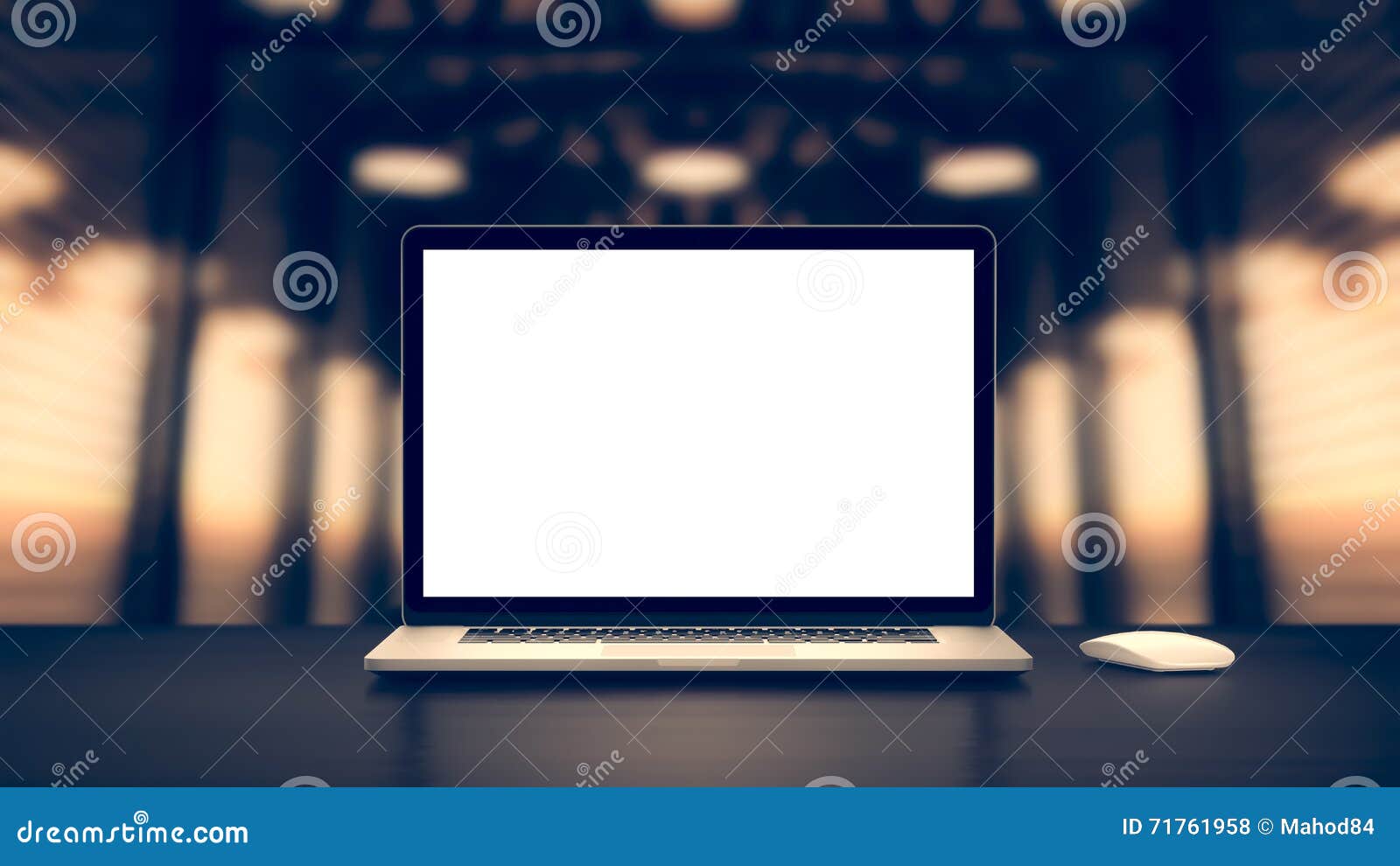 Laptop with blank screen. stock photo. Image of modern - 71761958