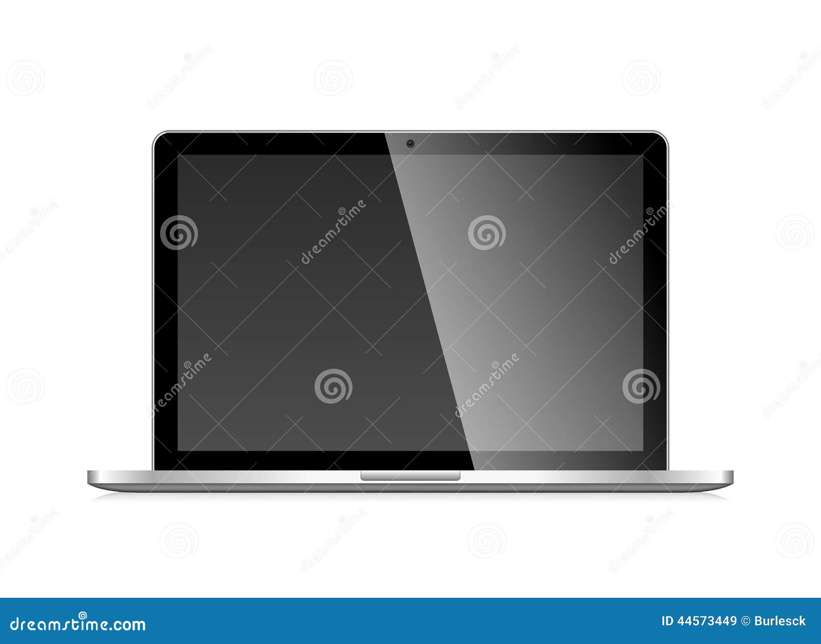 Laptop With Blank Screen Isolated On White Background.Realistic Laptop ...