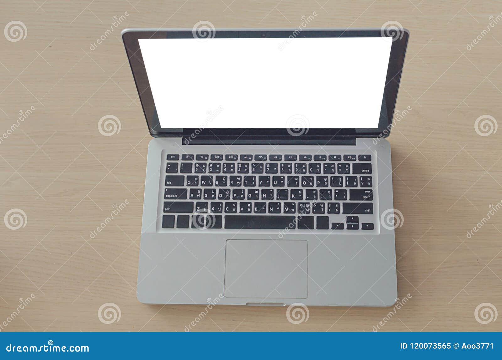 Computer laptop on table stock image. Image of modern - 120073565