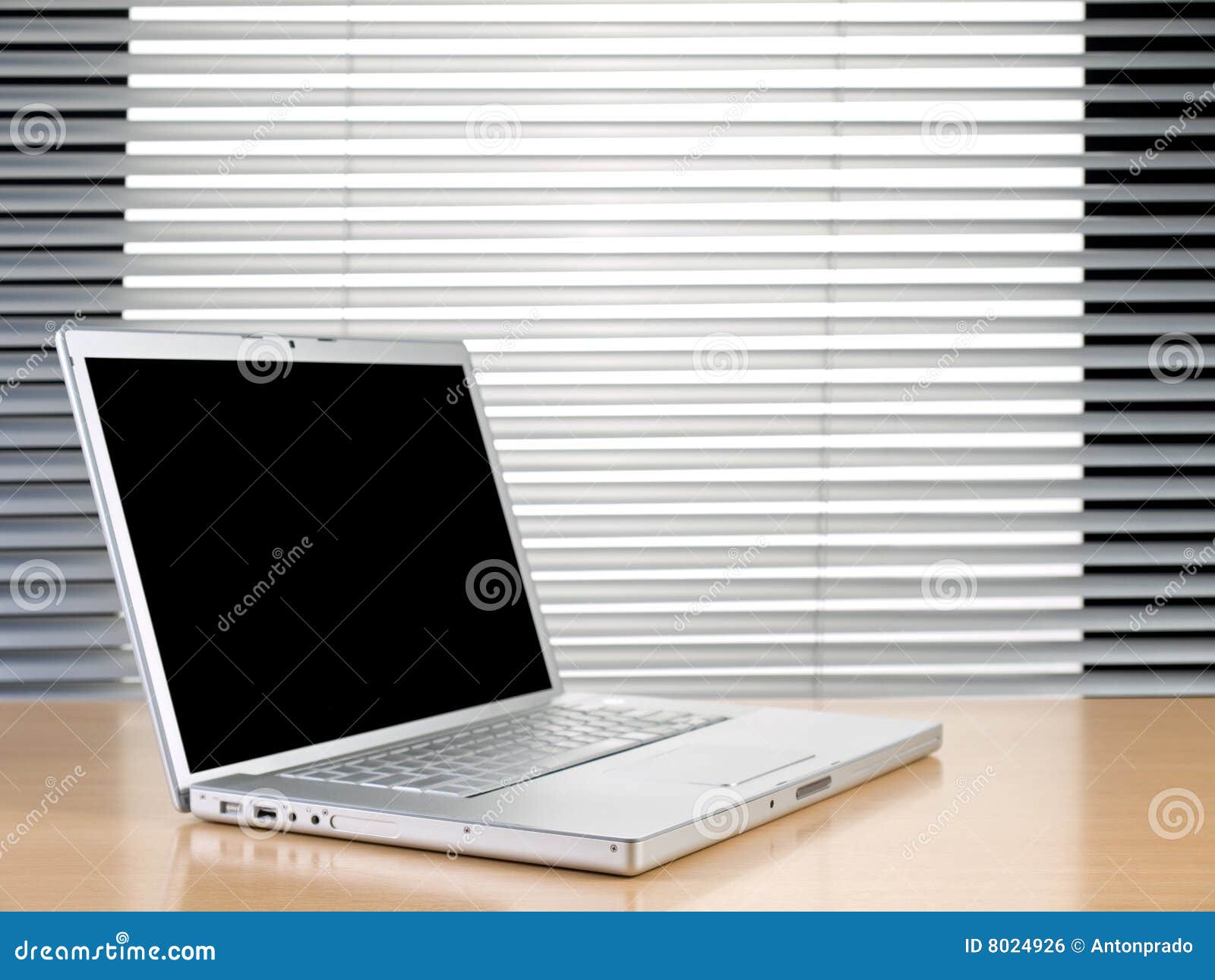 Laptop and blinds stock photo. Image of industry, connection - 8024926