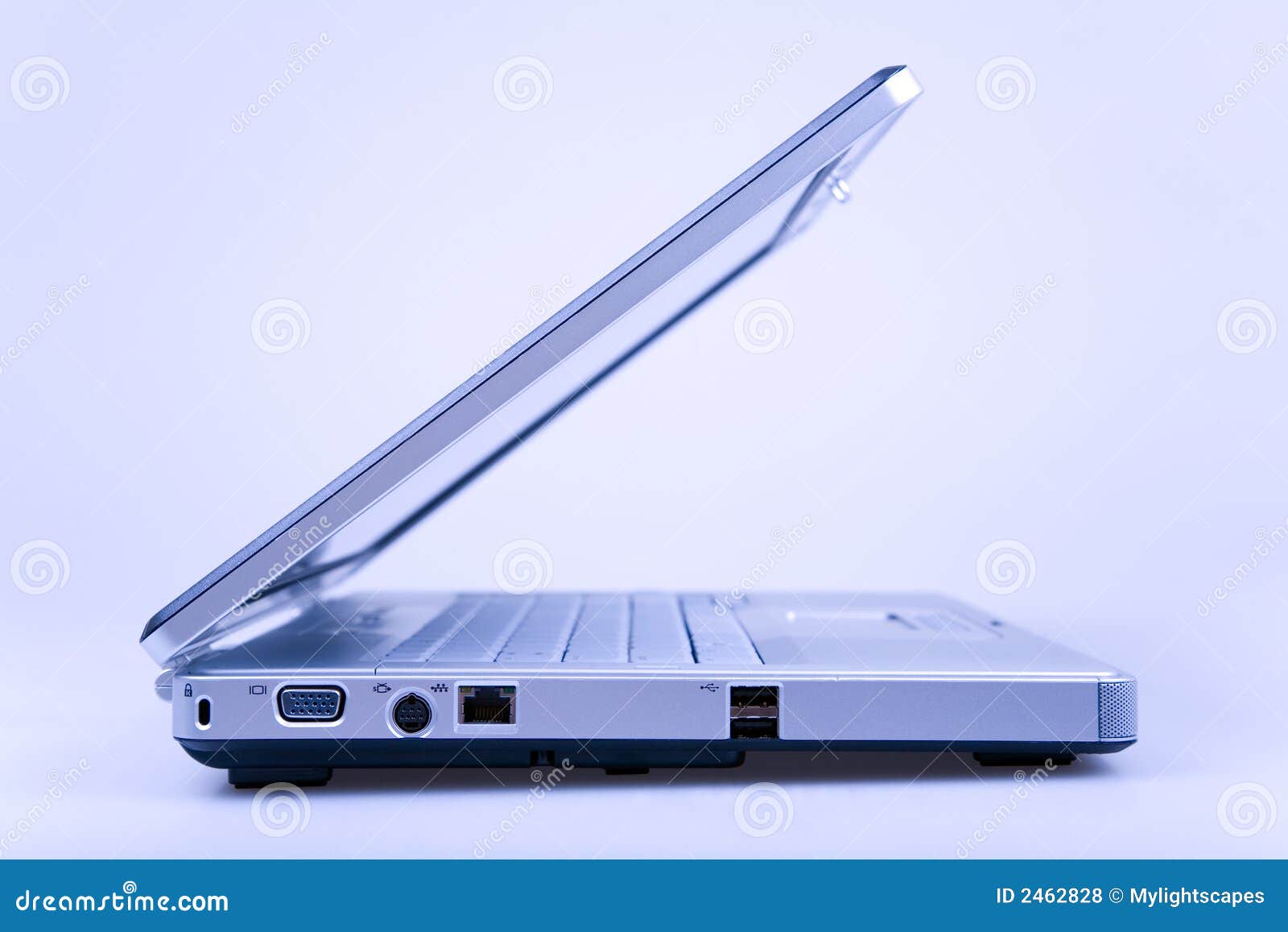 Laptop in blue stock photo. Image of powerbook, keys, business - 2462828