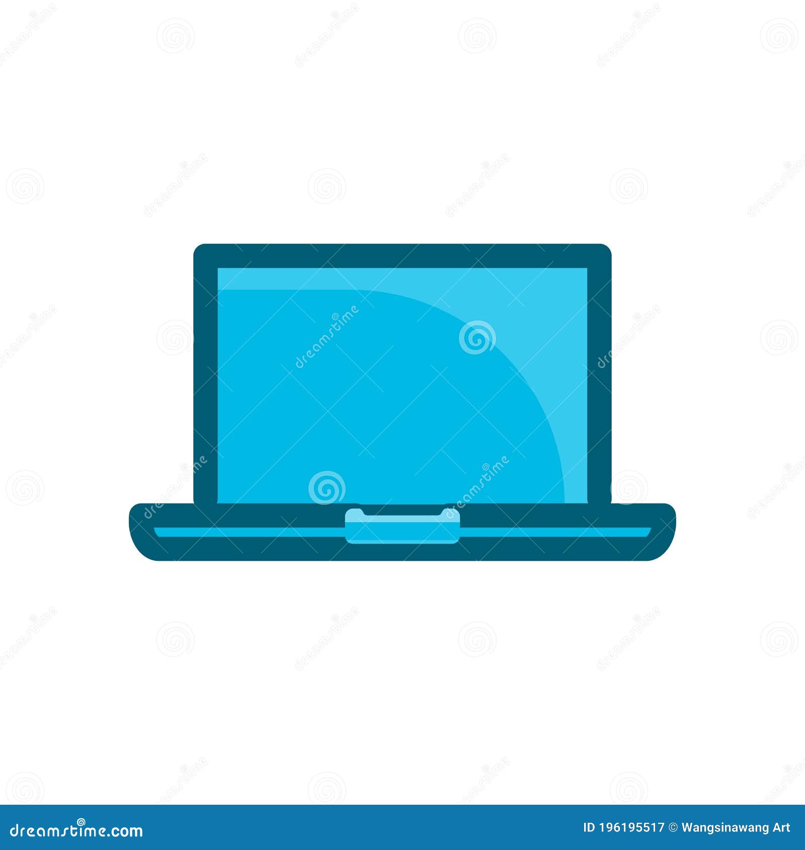 Laptop Blue Icon Vector Illustration Isolated on White Background Stock ...
