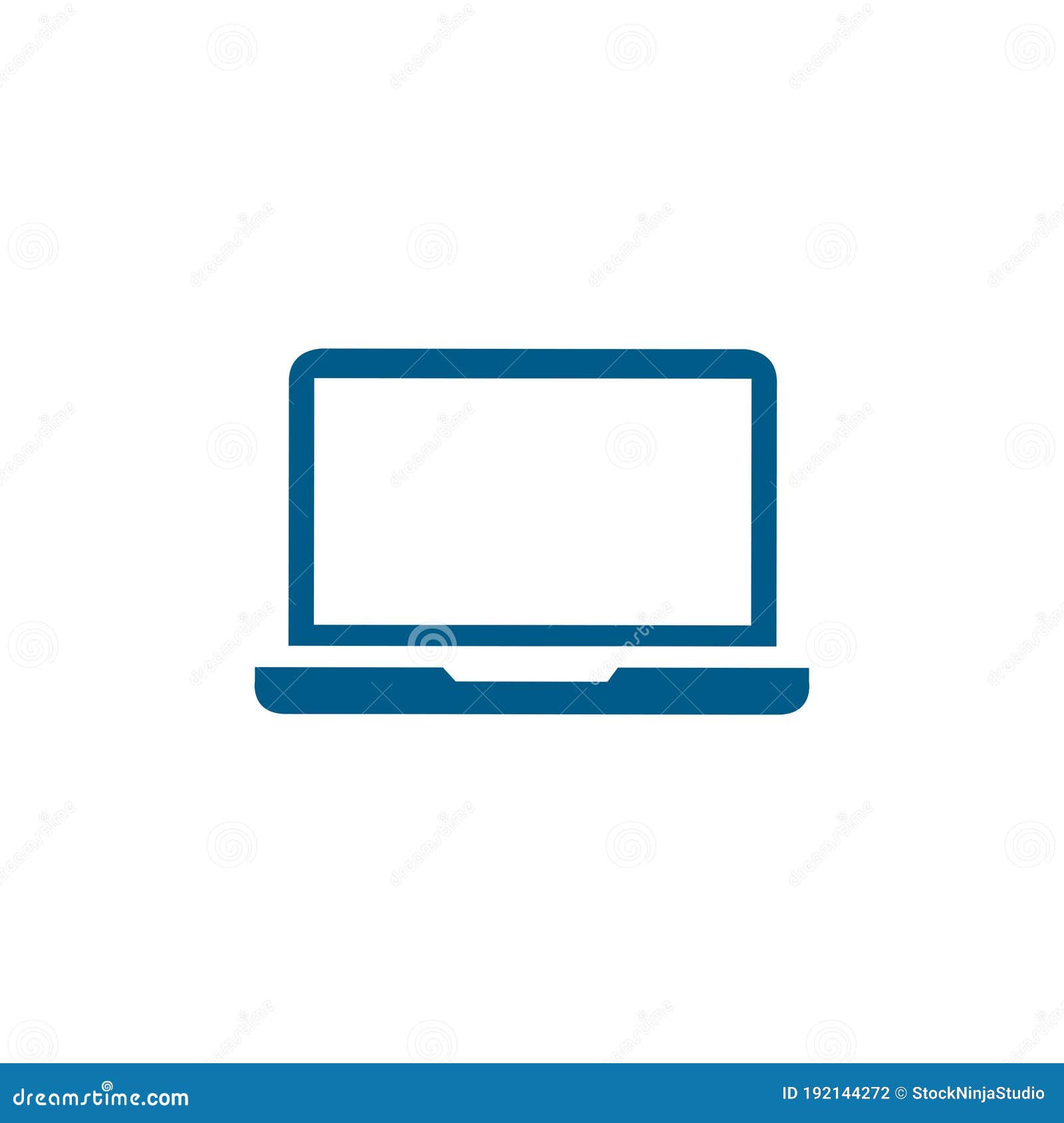 Laptop Blue Icon on White Background. Blue Flat Style Vector ...