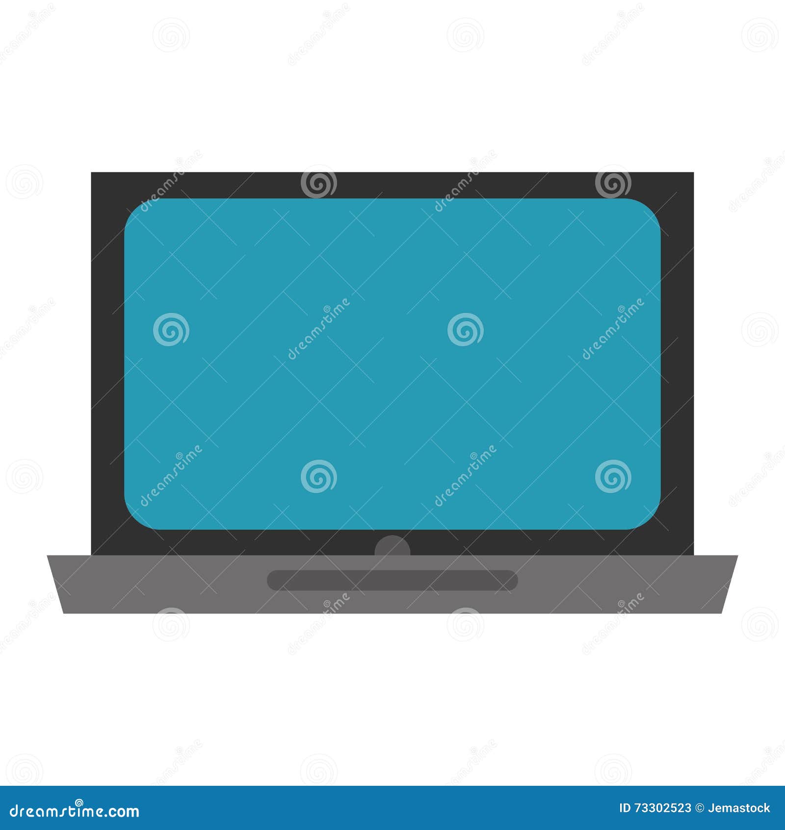 Laptop with blue screen stock illustration. Illustration of computer ...