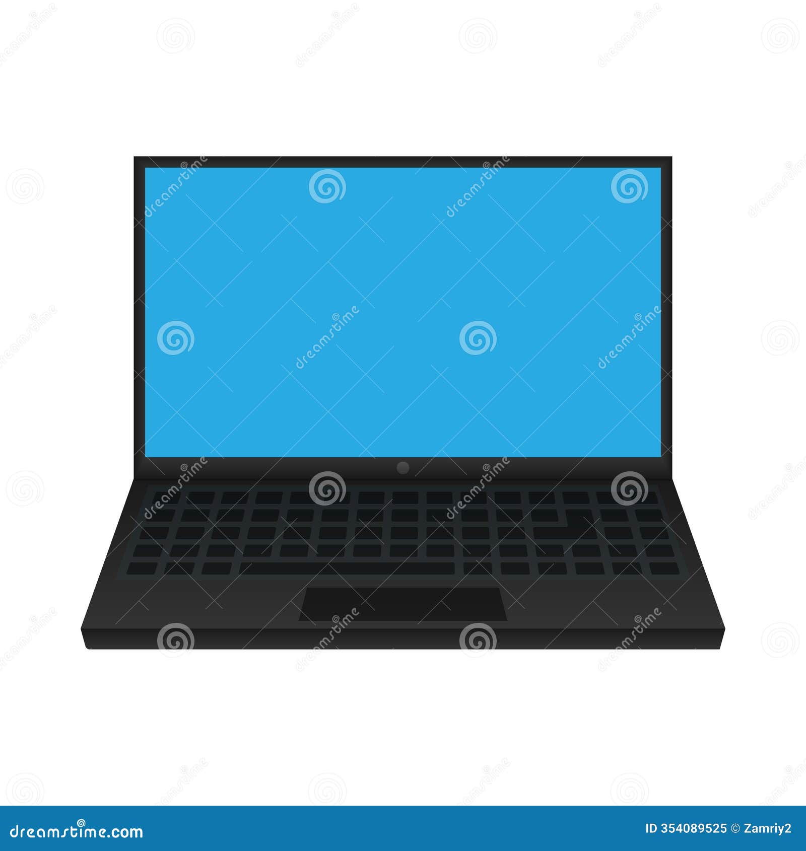 Open Laptop Displaying a Blue Screen Stock Illustration - Illustration ...