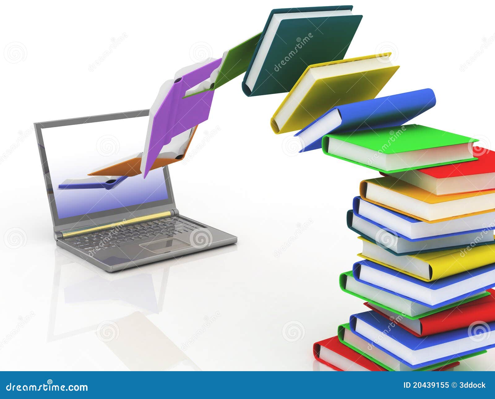 Laptop and books stock illustration. Illustration of modern - 20439155