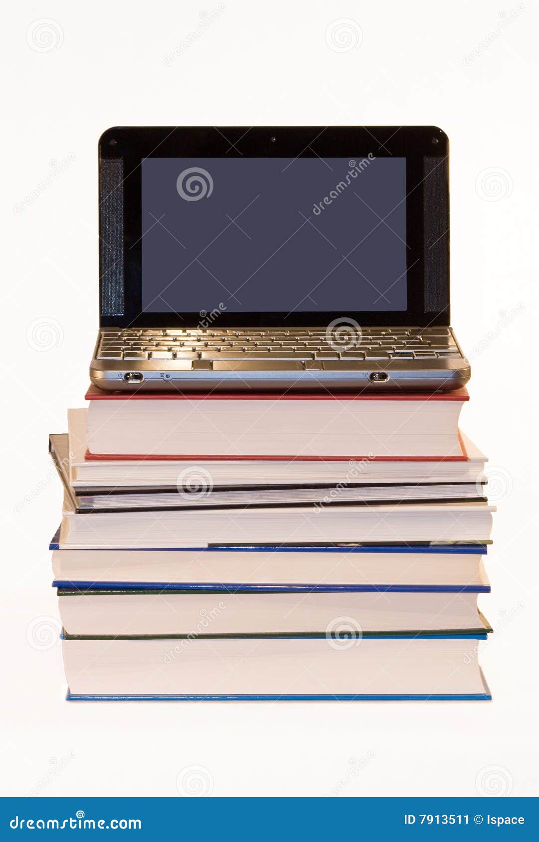 Laptop on books stock image. Image of info, library, information - 7913511