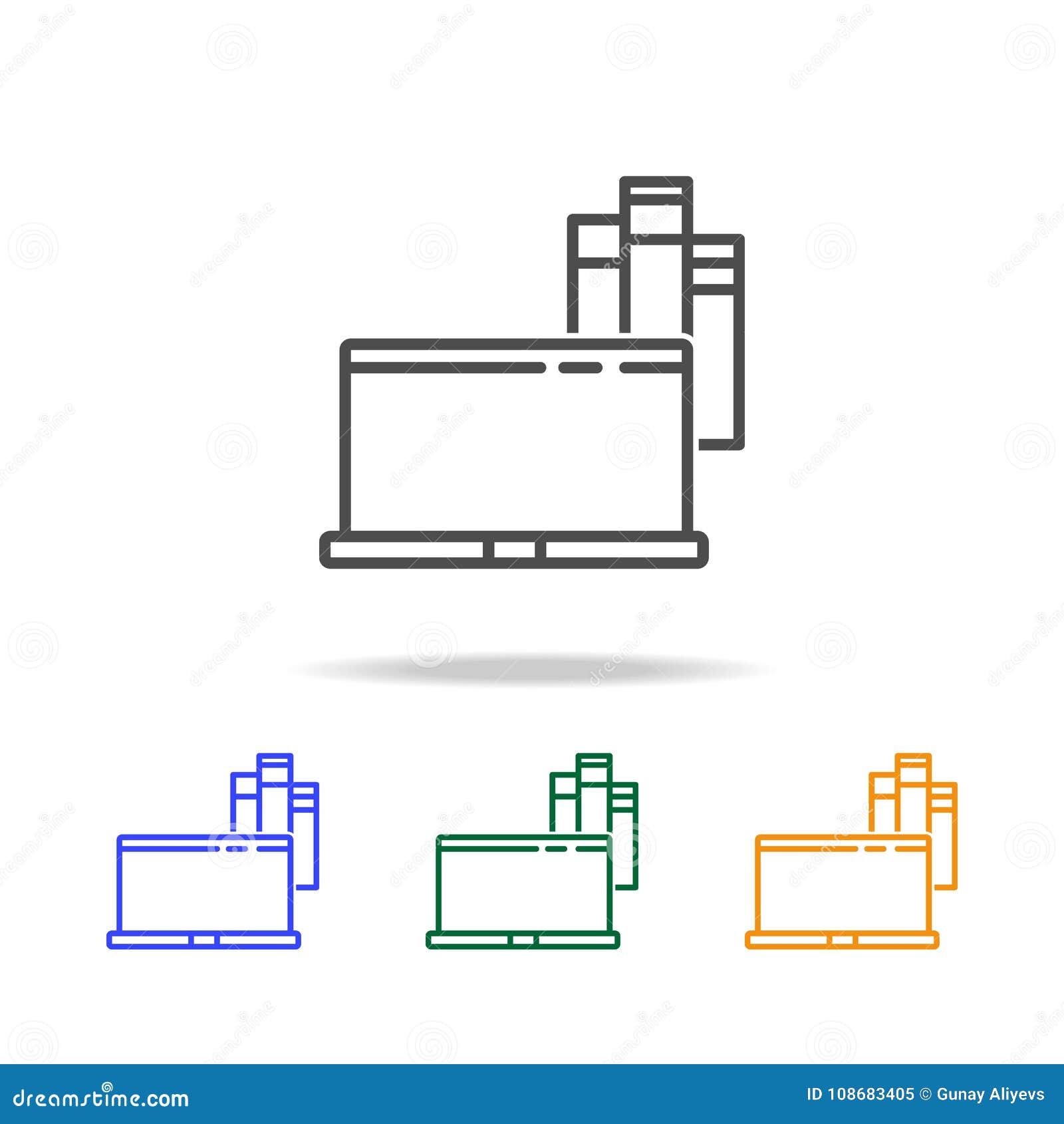 Laptop and Books Icons. Element of Edecation for Mobile Concept and Web ...