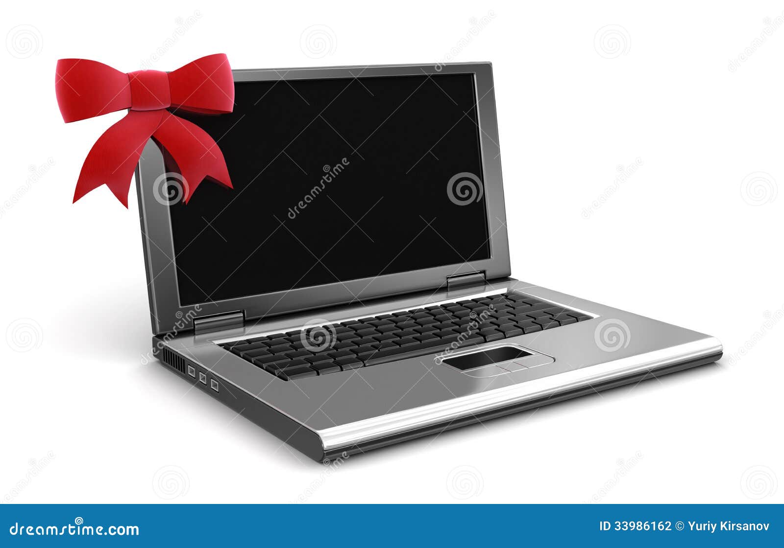 Laptop and Bow (clipping Path Included) Stock Illustration ...