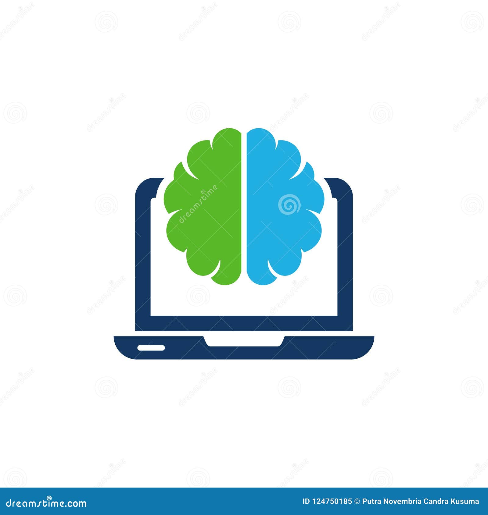 Laptop Brain Logo Icon Design Stock Vector - Illustration of idea ...