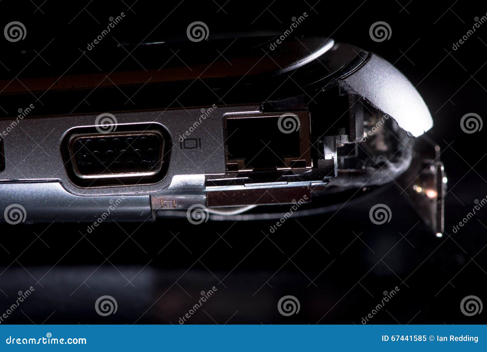 Laptop with Broken Outer Casing Close Stock Image - Image of expensive ...