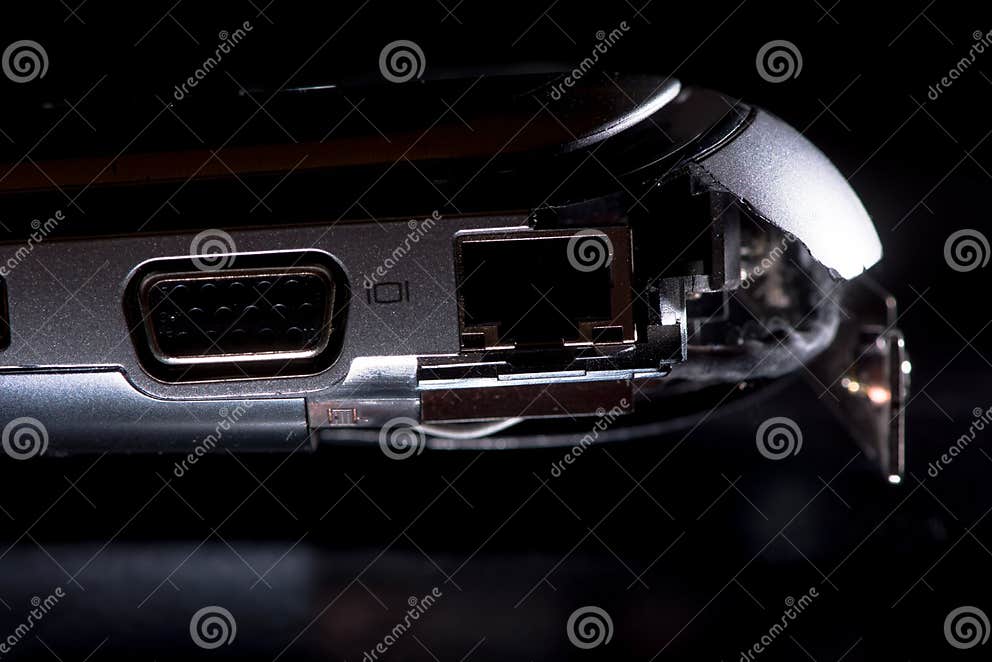 Laptop with Broken Outer Casing Close Stock Image - Image of expensive ...