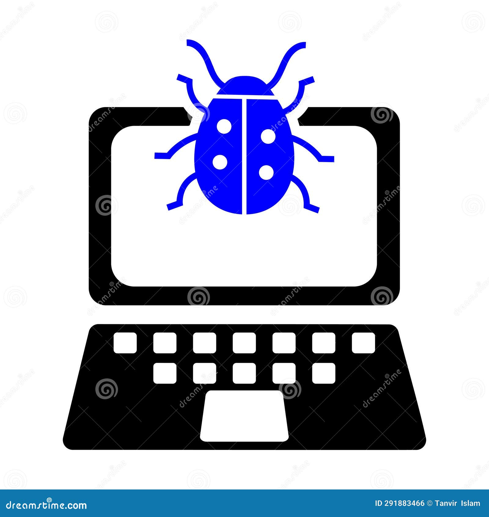 Laptop Bug Icon stock vector. Illustration of symbol - 291883466
