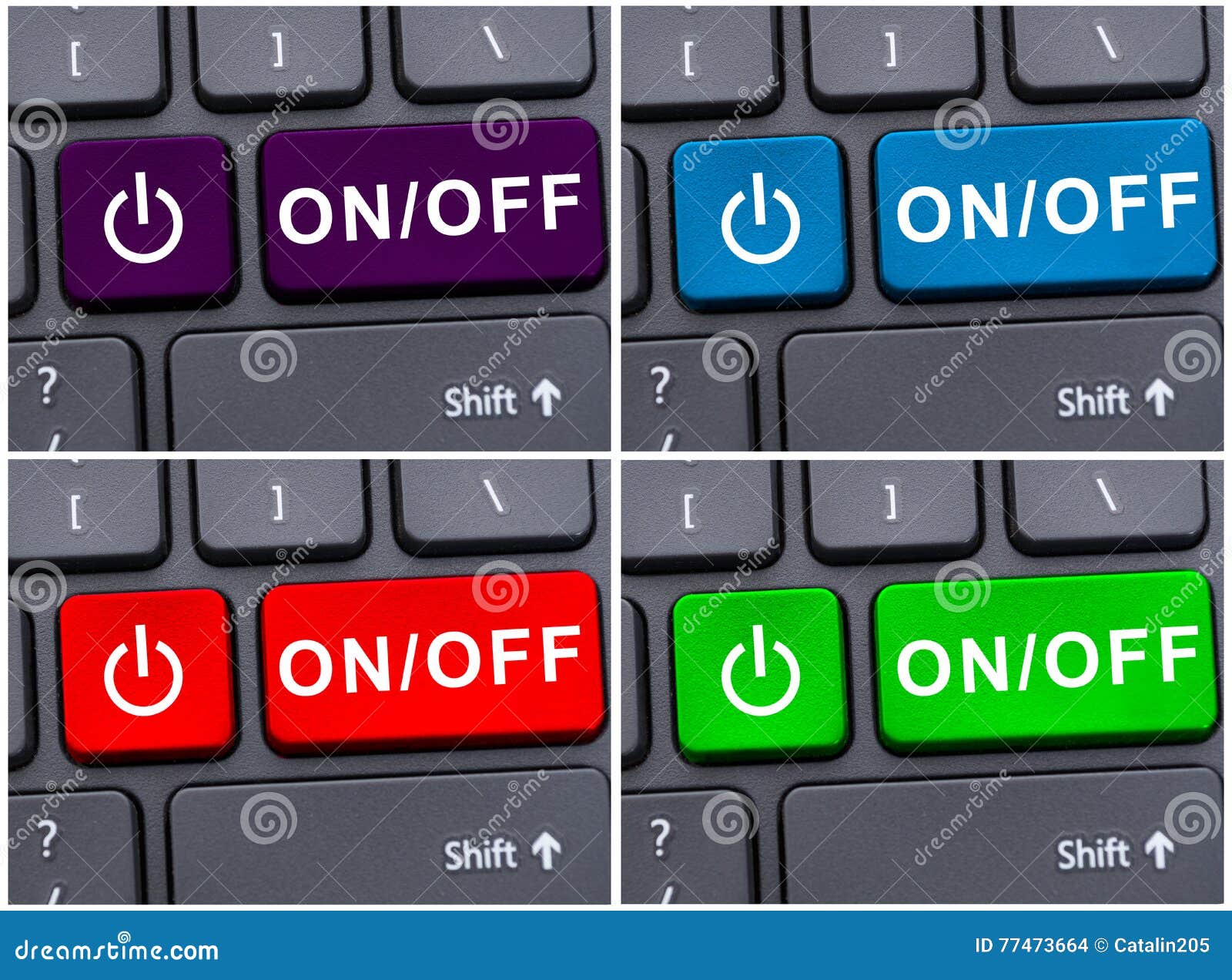 Laptop Button with on and Off Text Stock Photo - Image of powerful ...