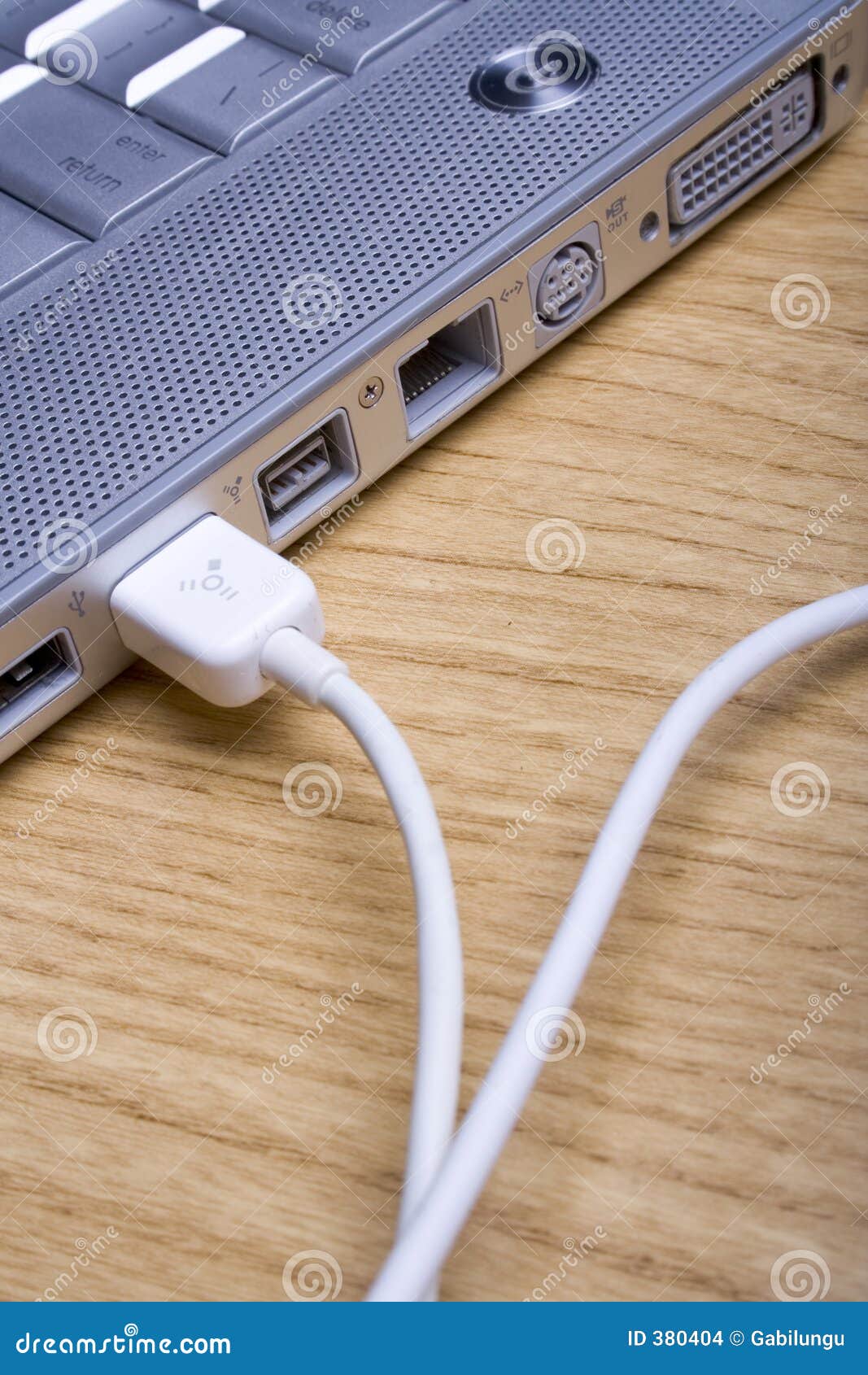 Laptop & cable stock photo. Image of connection, macintosh - 380404