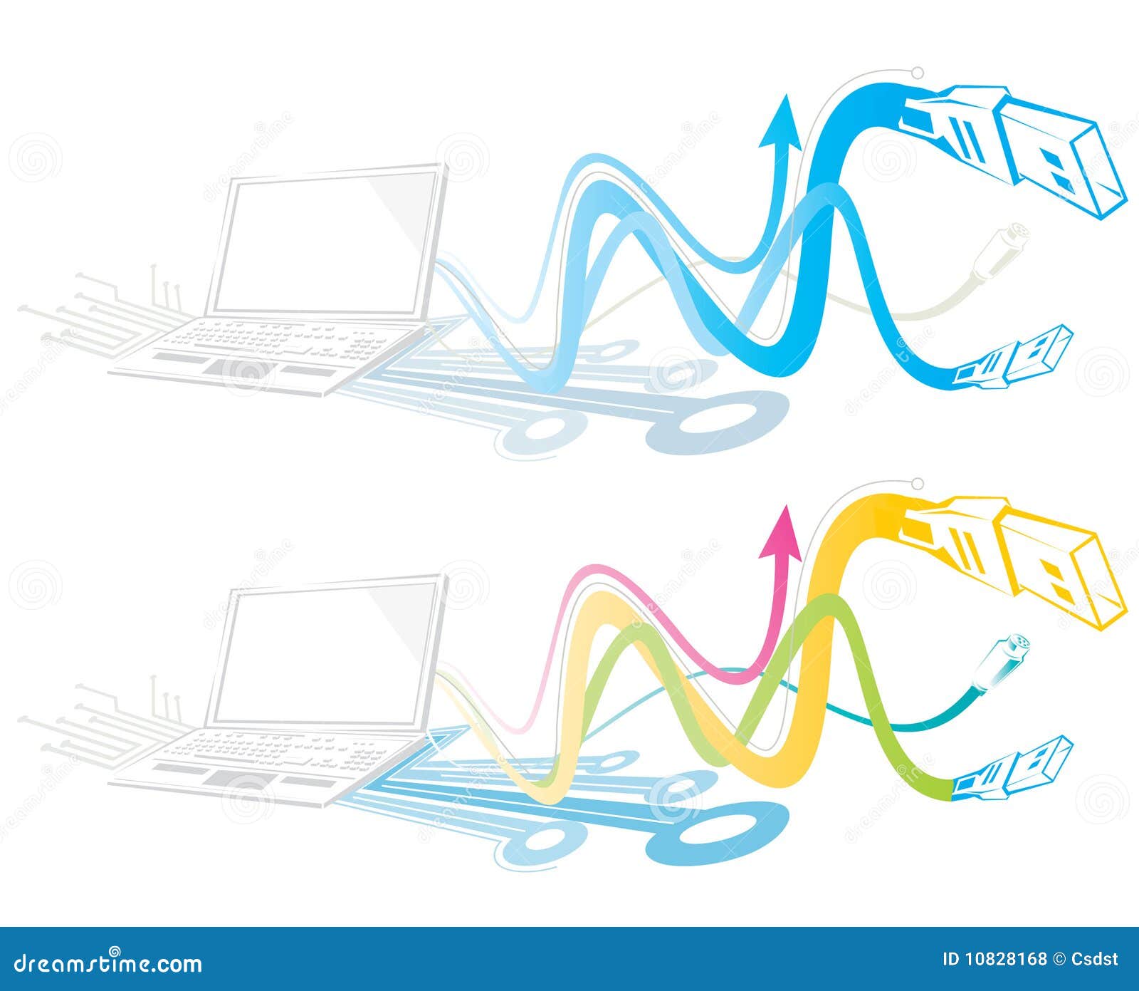 Laptop Cables stock vector. Illustration of background - 10828168
