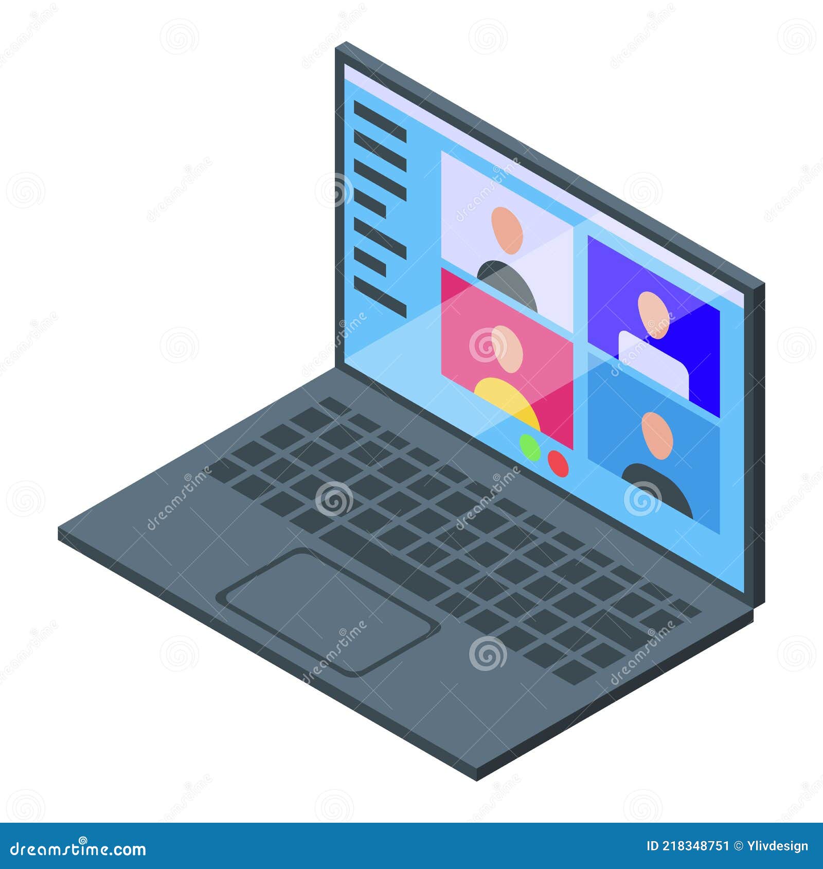 Laptop Call Online Party Icon, Isometric Style Stock Vector ...