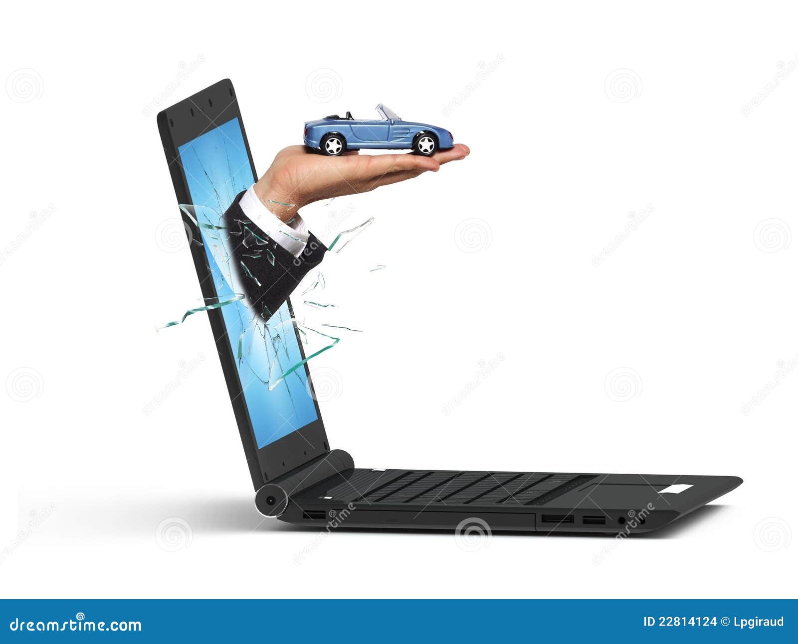 Laptop and car stock photo. Image of proposal, site, offer - 22814124