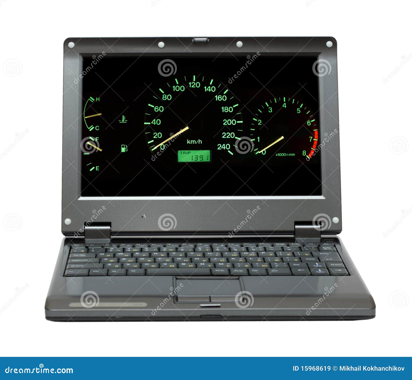 Laptop with Car Control Panel Stock Image - Image of mobility, dial ...