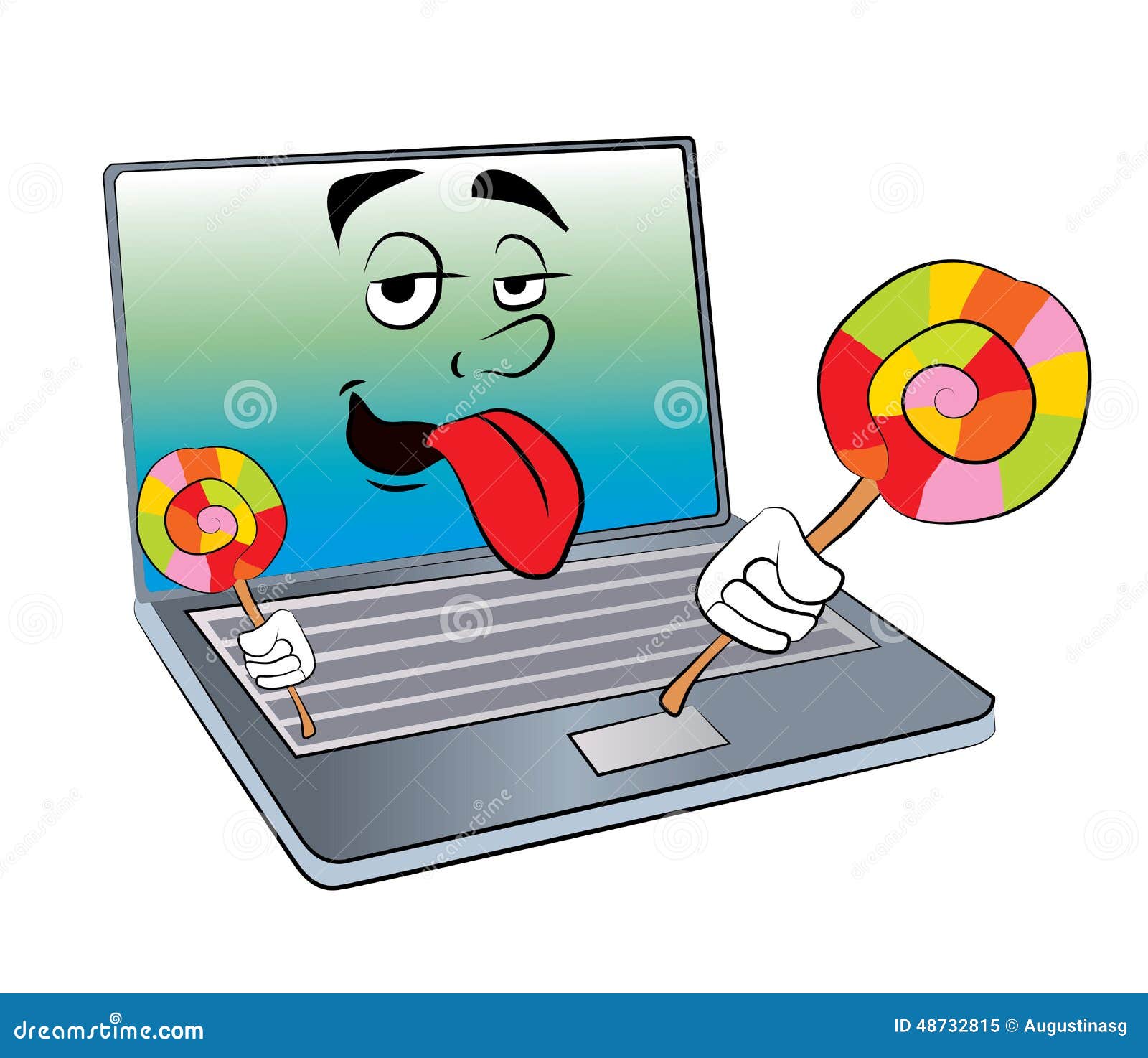 With Laptop Lollipop With Sprinkles Character Cartoon | CartoonDealer ...