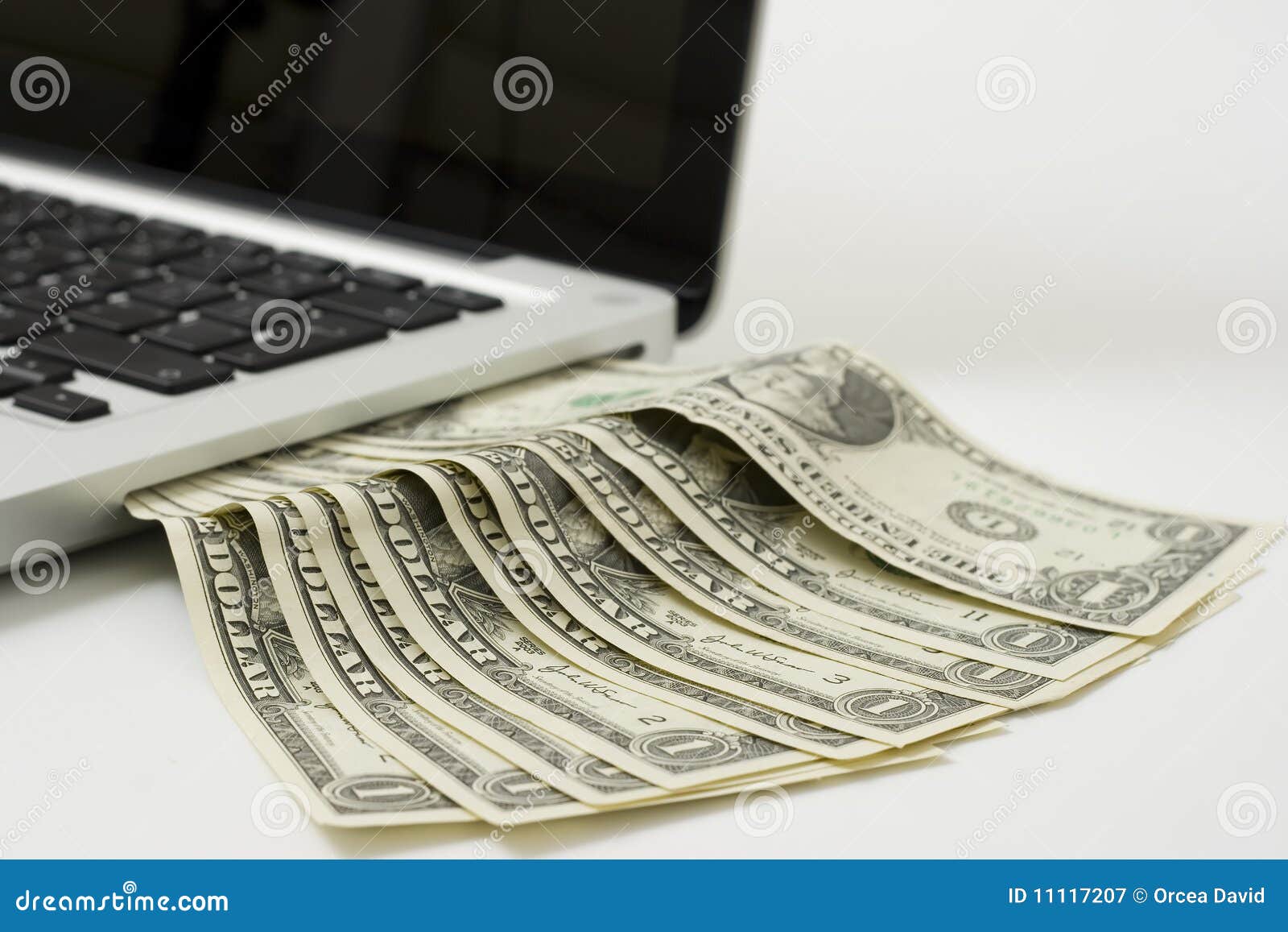 Laptop cash stock image. Image of dollar, finance, computer - 11117207