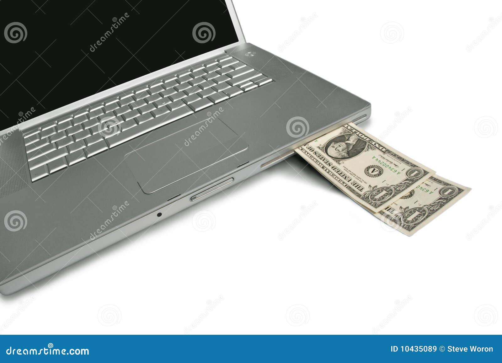 Laptop Cash Machine stock image. Image of register, bills - 10435089