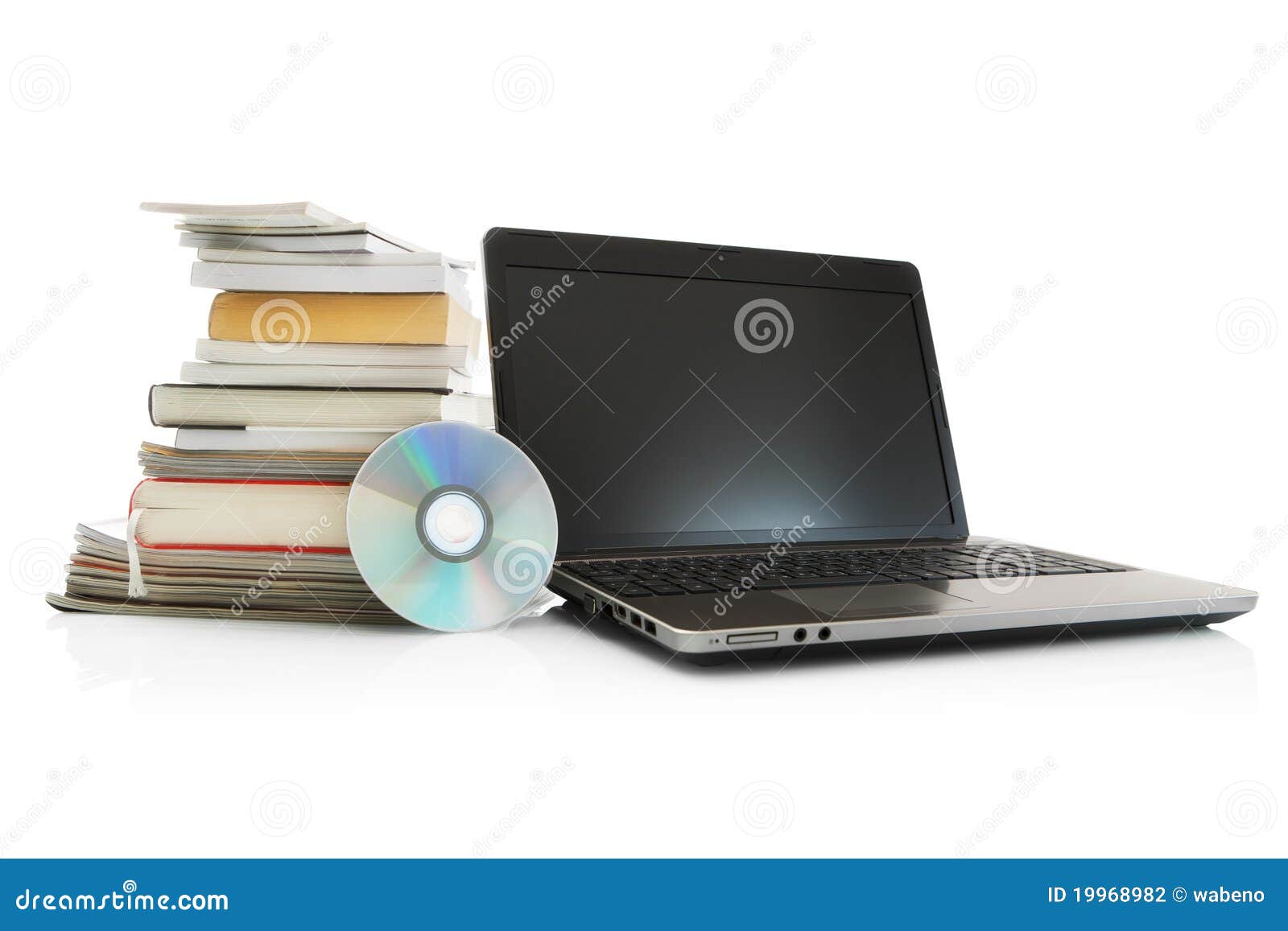 Laptop, Cd, Stack Books and Magazines Stock Photo - Image of journalism ...